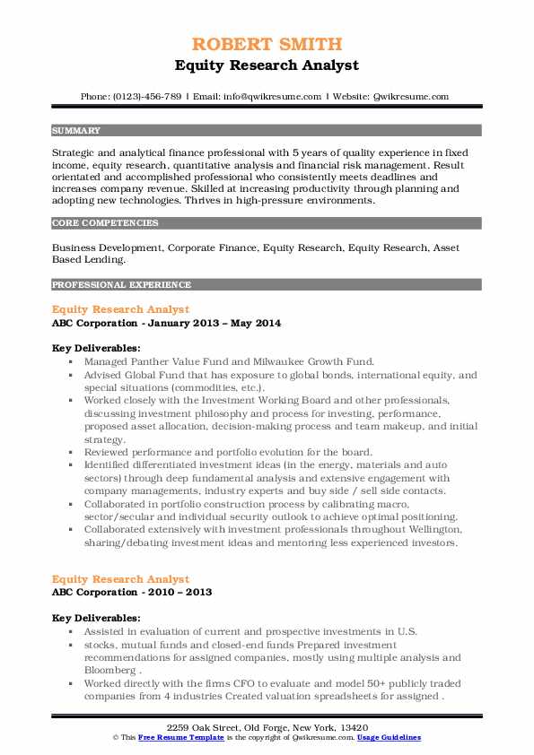 Equity Research Analyst Resume Samples QwikResume Equity Research Analyst Resume Samples QwikResume