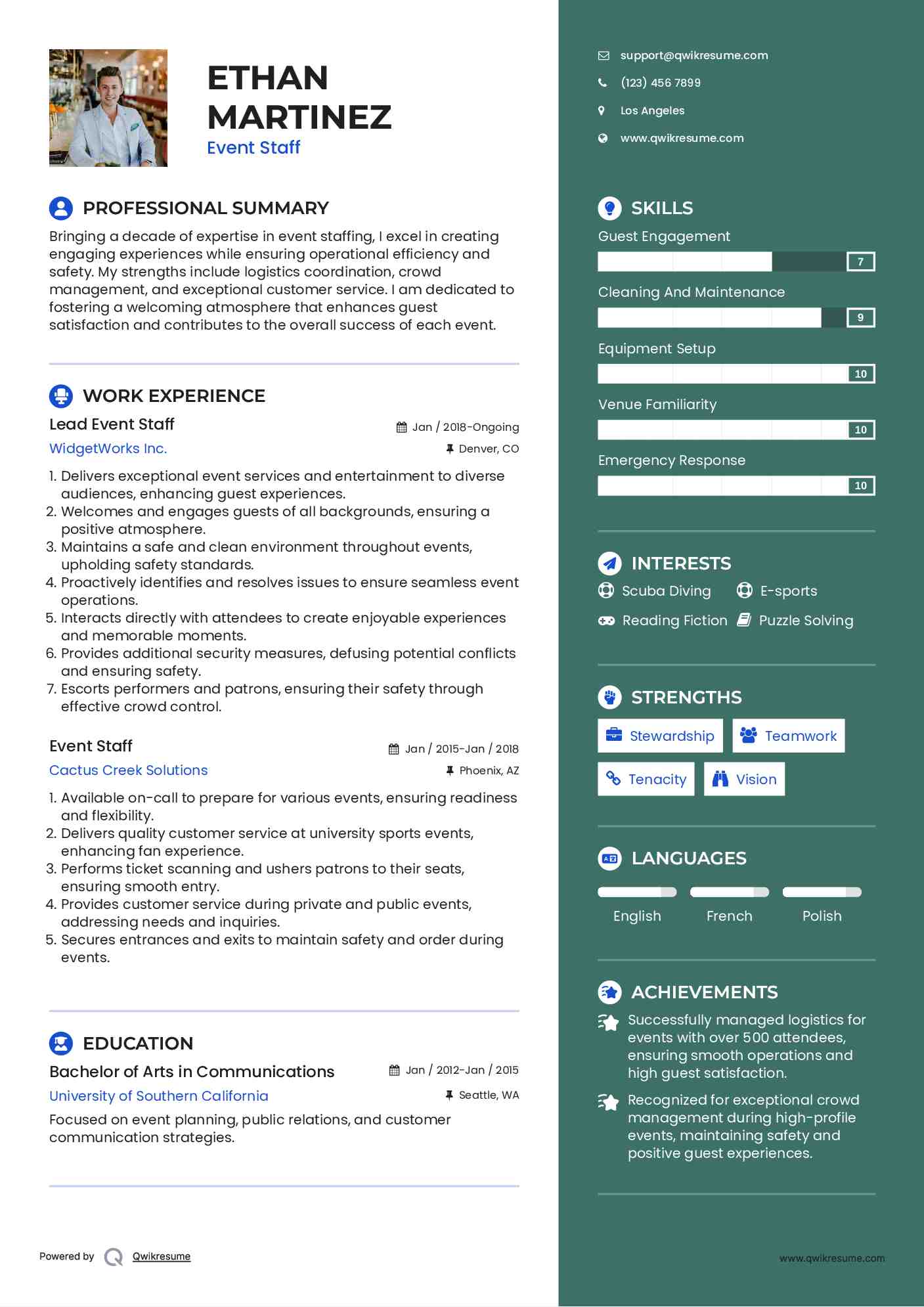 Event Staff Resume Samples QwikResume Event Staff Resume Samples QwikResume