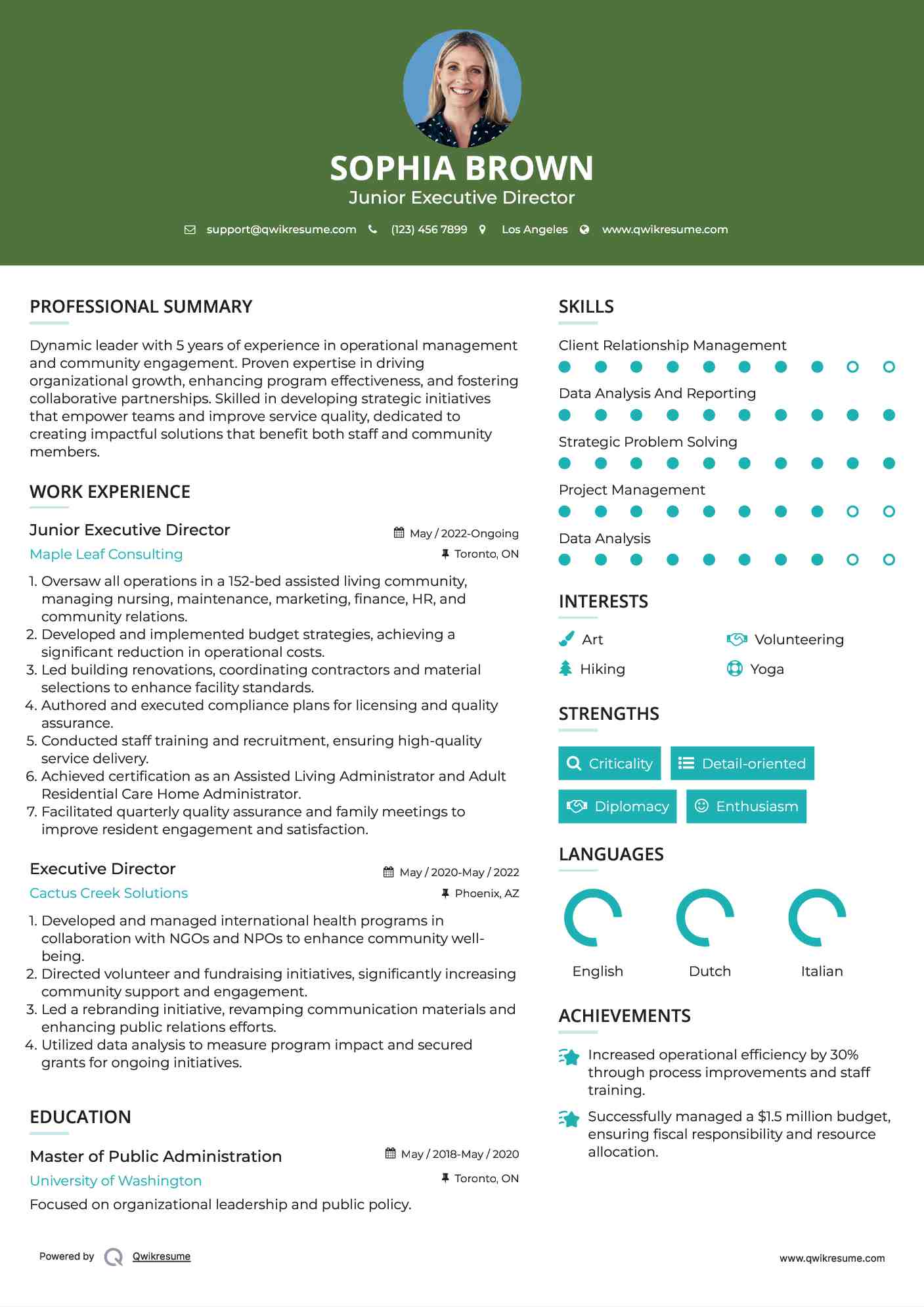 Executive Director Resume Samples QwikResume