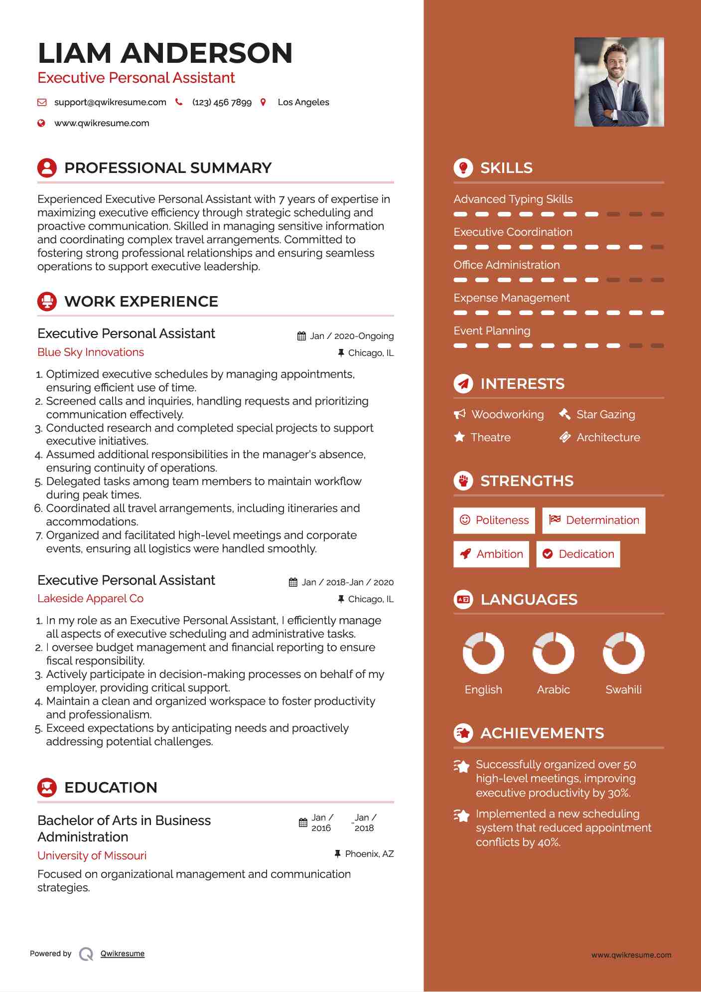 Executive Personal Assistant Resume Samples QwikResume