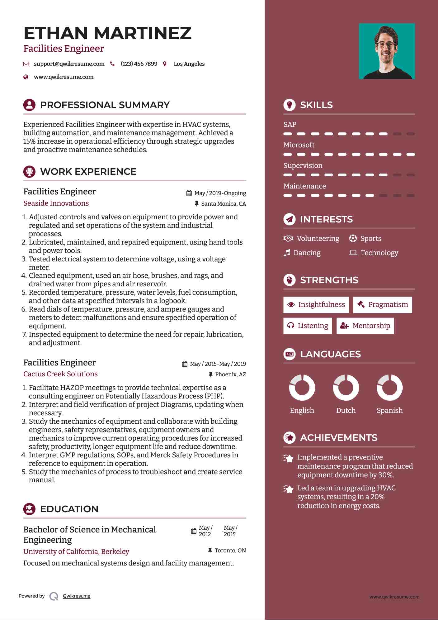 Sample Academic Cv