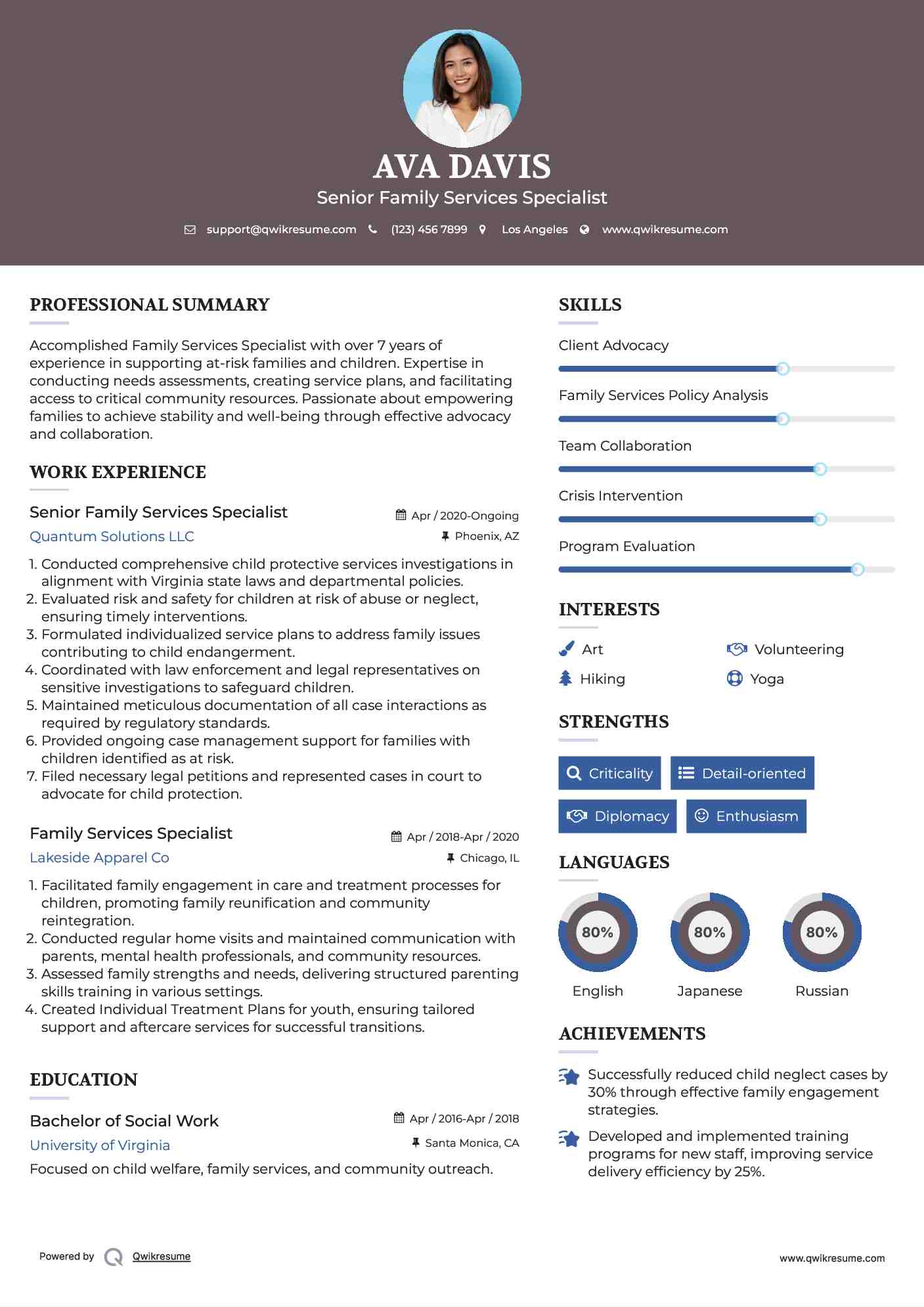 Family Services Specialist Resume Samples QwikResume family-services-specialist-resume-samples-qwikresume