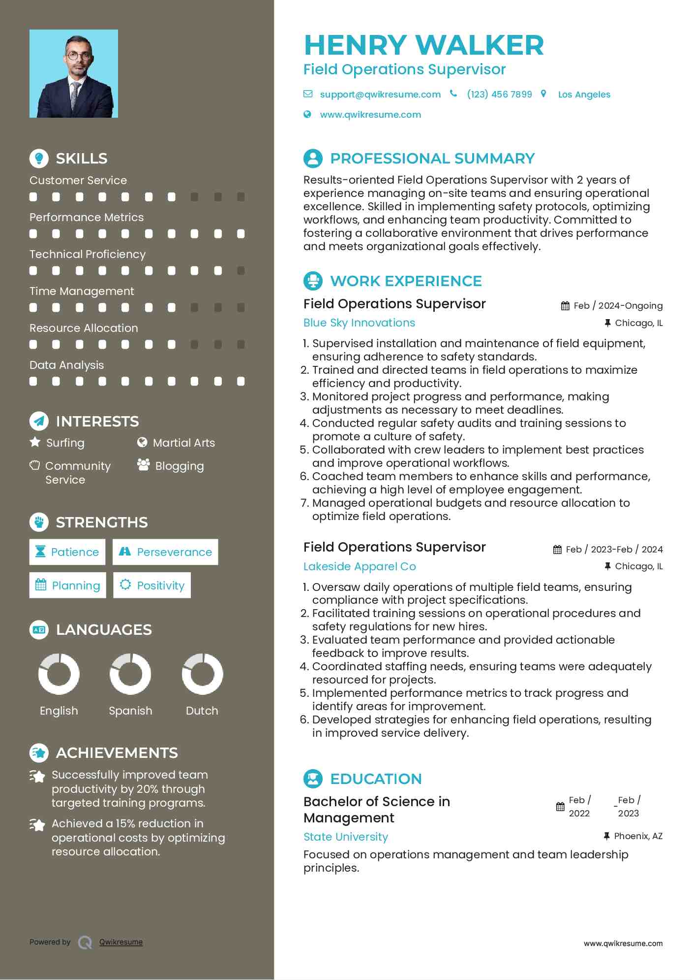 10+ Field Operations Supervisor Resume Samples & Templates for 2025 10+ Field Operations Supervisor Resume Samples & Templates for 2025