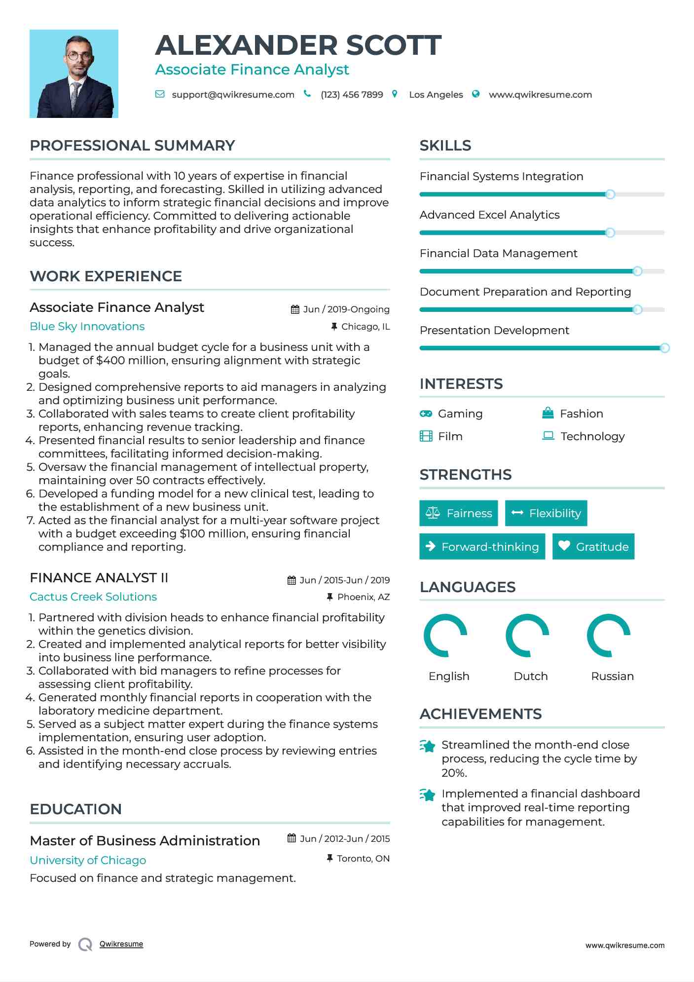 Financial Analyst Resume Sample Mryn Ism