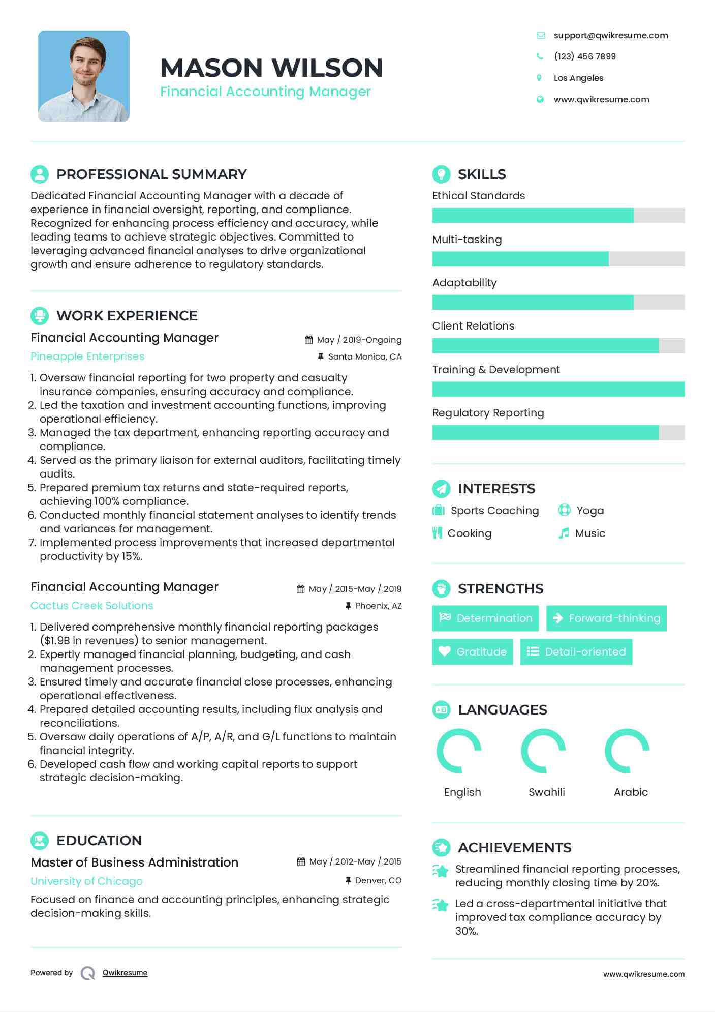 Financial Accounting Manager Resume Samples QwikResume Financial Accounting Manager Resume Samples QwikResume