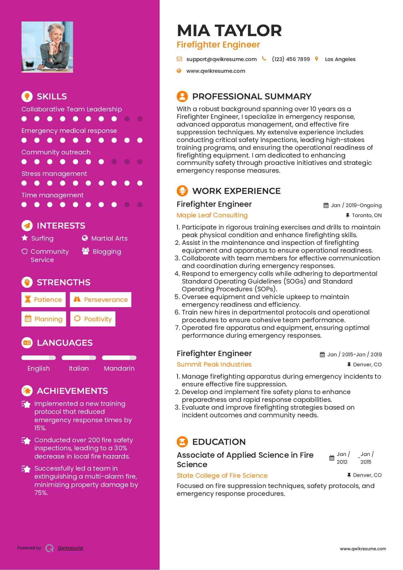 Firefighter Engineer Resume Samples QwikResume firefighter-engineer-resume-samples-qwikresume