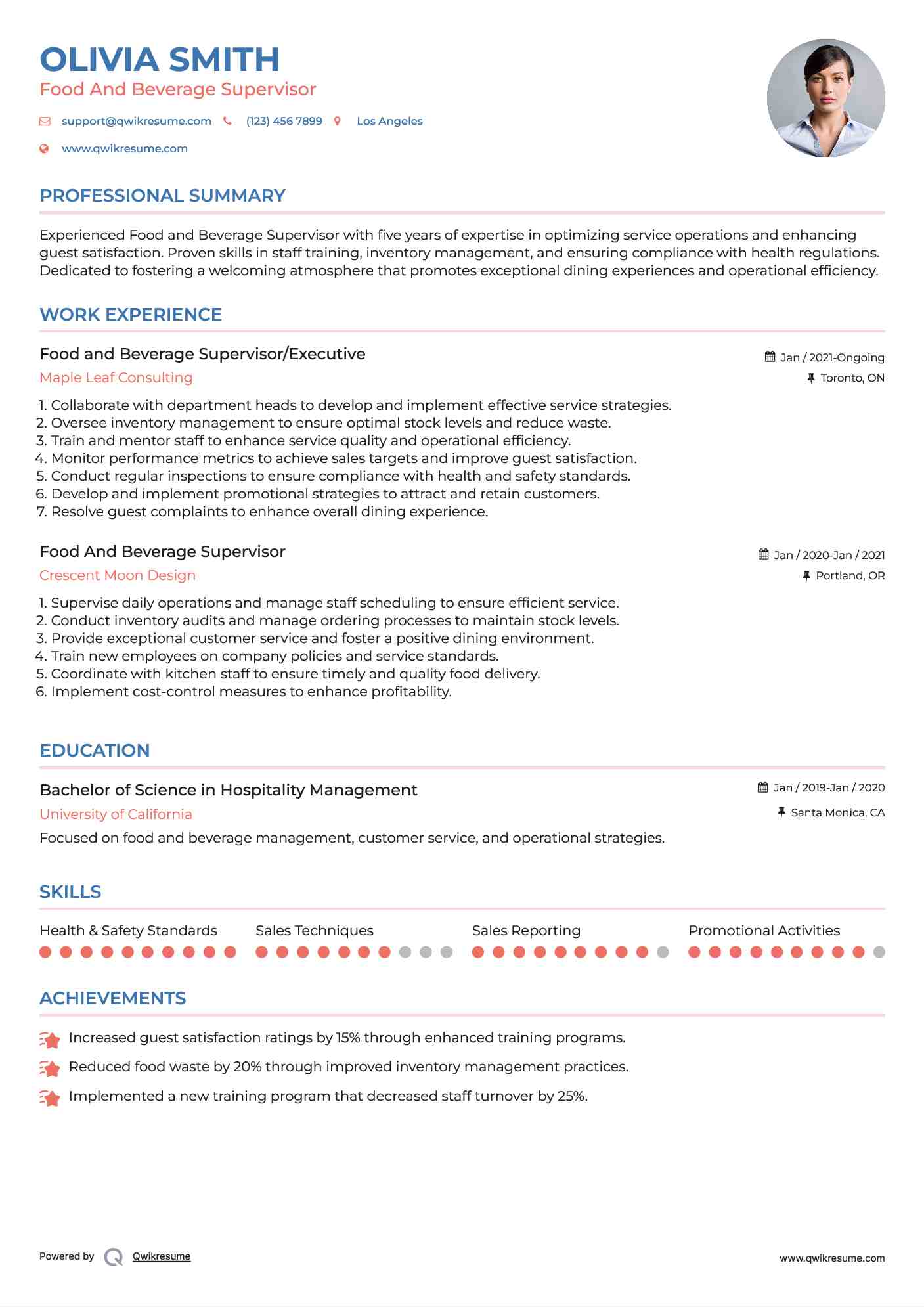 Cv Of Food And Beverage Director Of Food And Beverage Resume Samples Cv Of Food And Beverage Director Of Food And Beverage Resume Samples