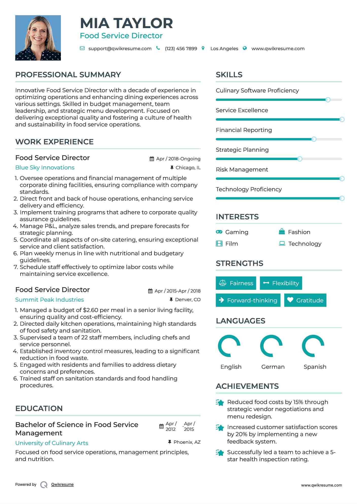 Food Service Director Resume Samples QwikResume Food Service Director Resume Samples QwikResume