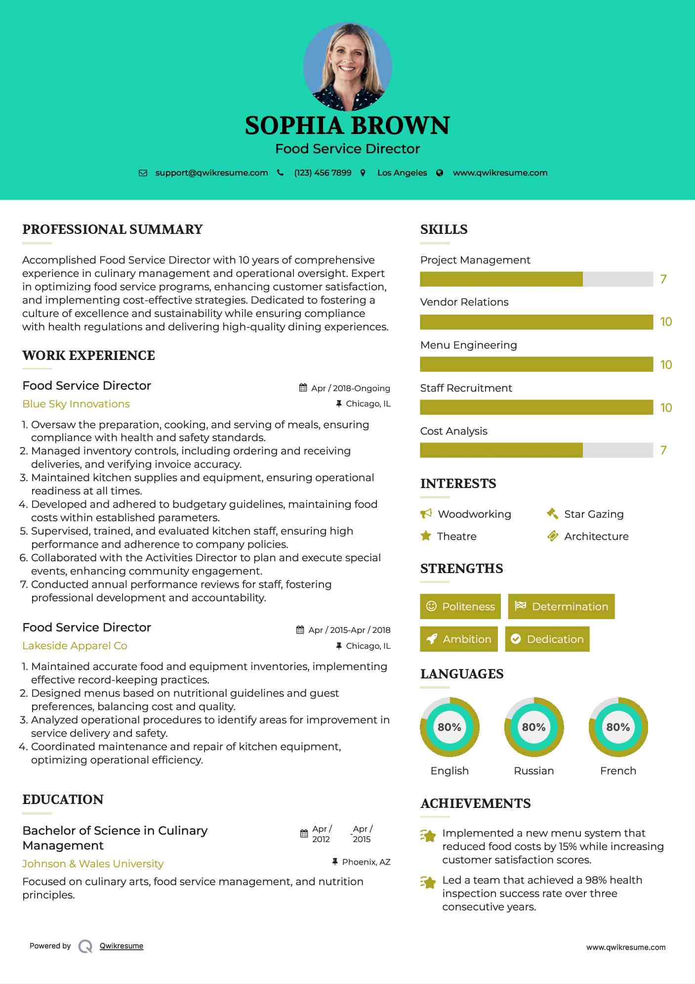 Food Service Director Resume Samples QwikResume Food Service Director Resume Samples QwikResume