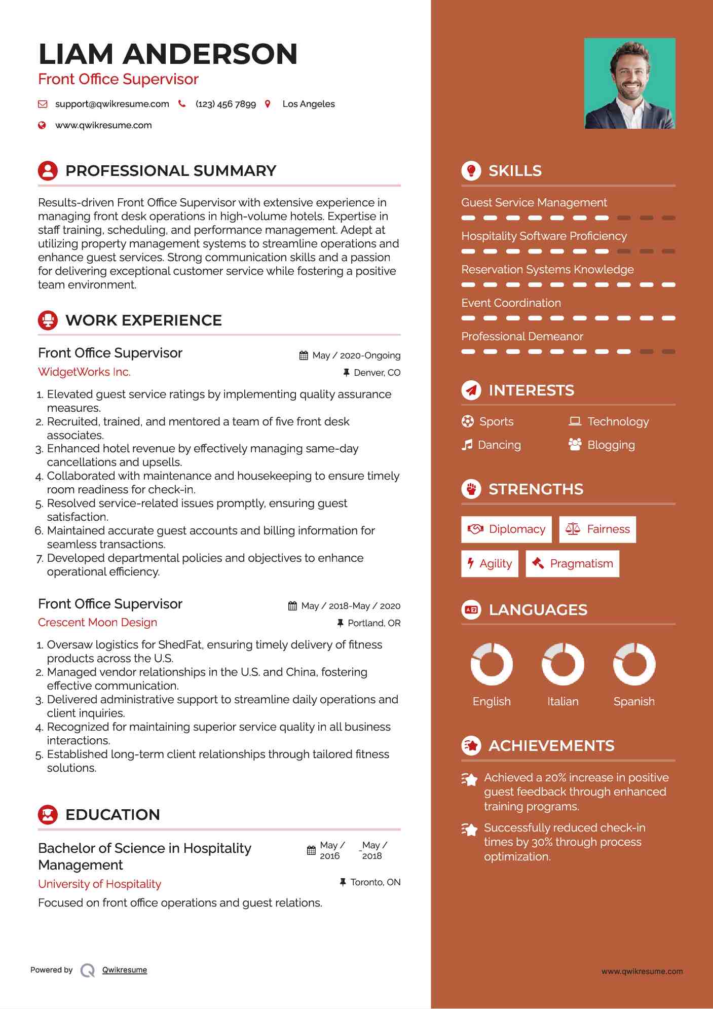 Front Office Supervisor Resume Samples QwikResume