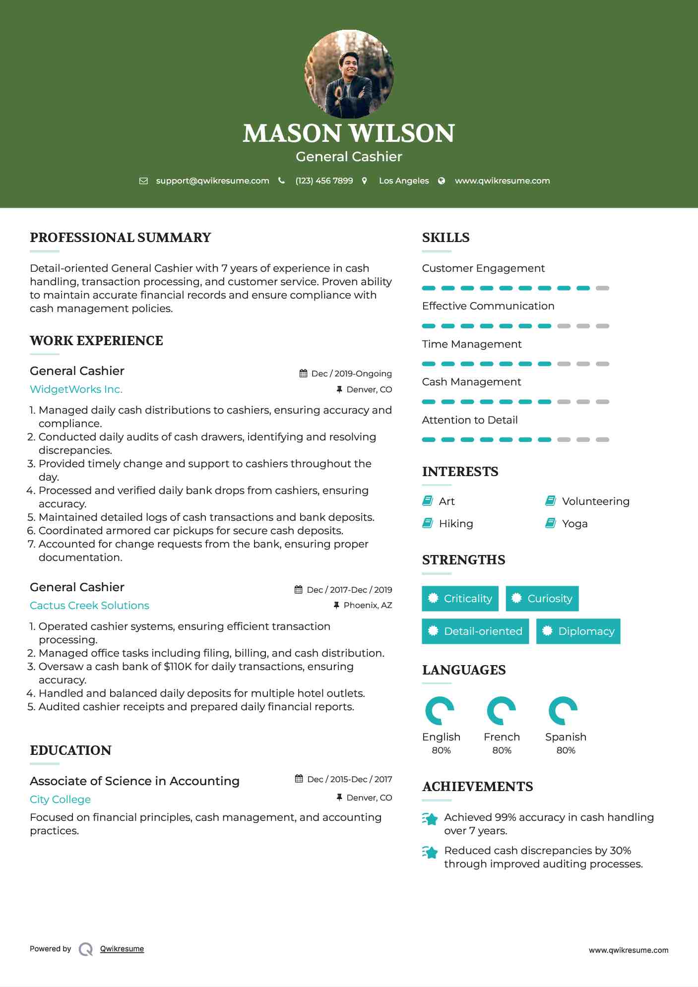 10+ General Cashier Resume Samples & Templates For 2025