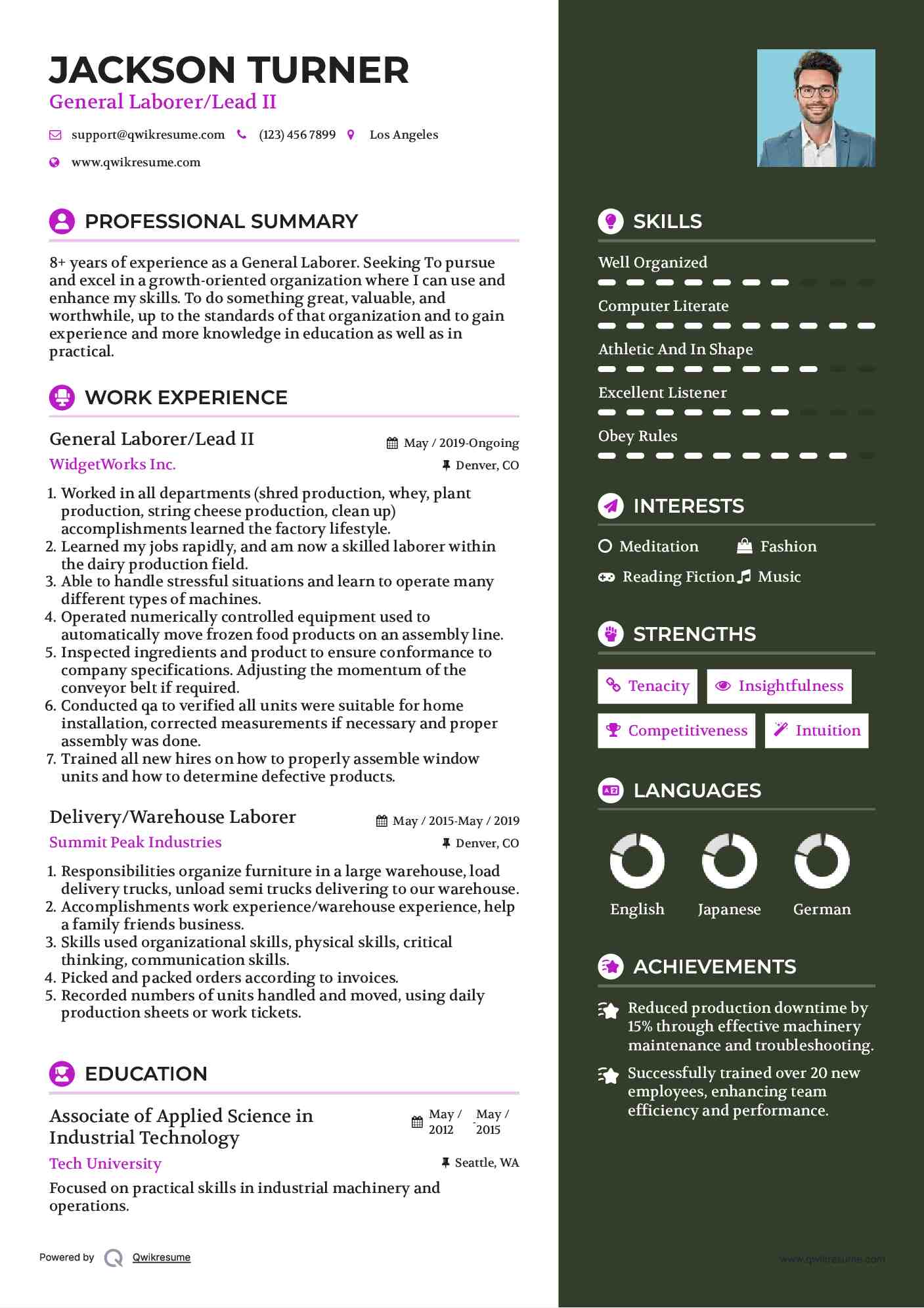 Construction Laborer Resume Examples Ratracs
