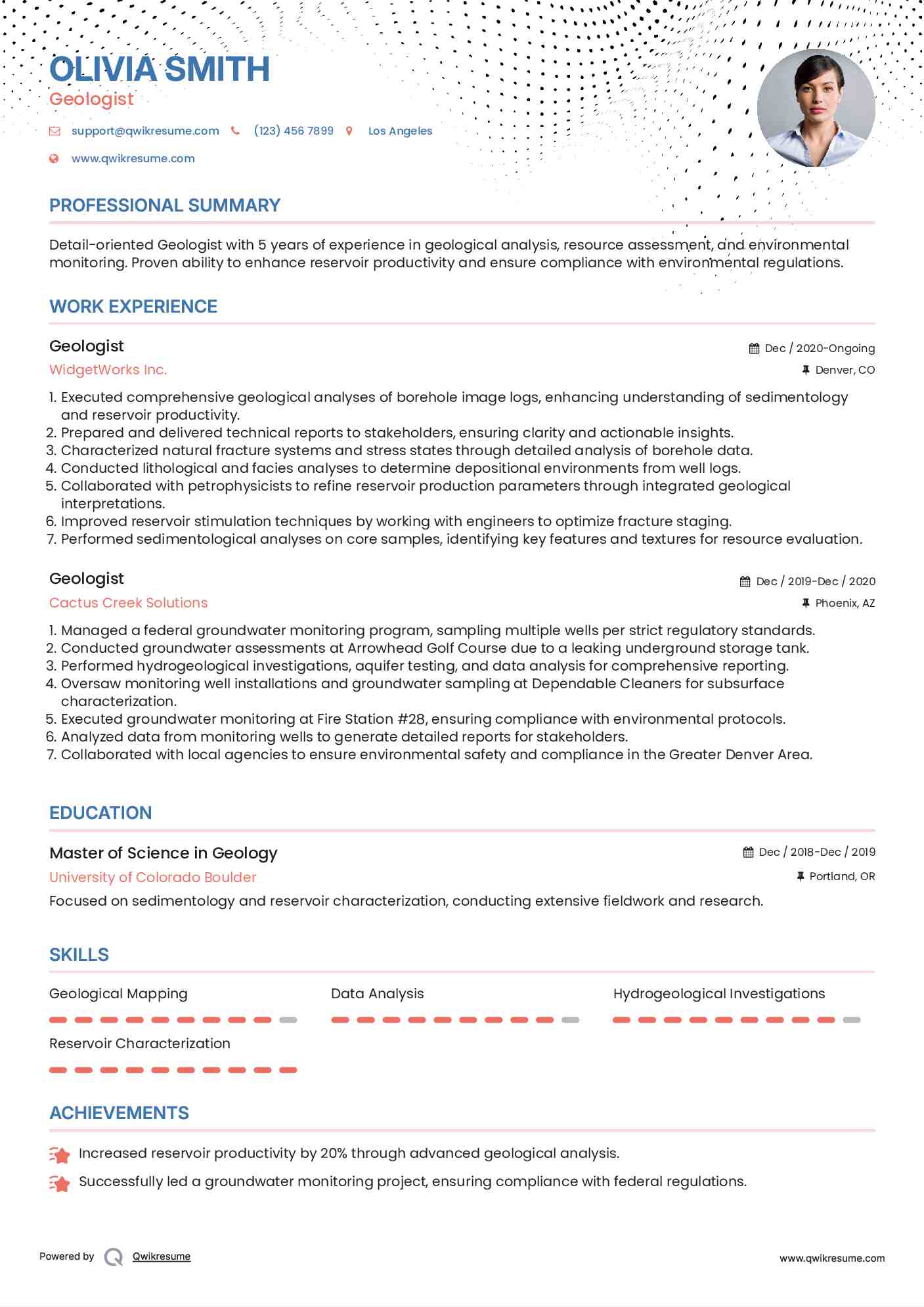 10+ Geologist Resume Samples & Templates for 2025