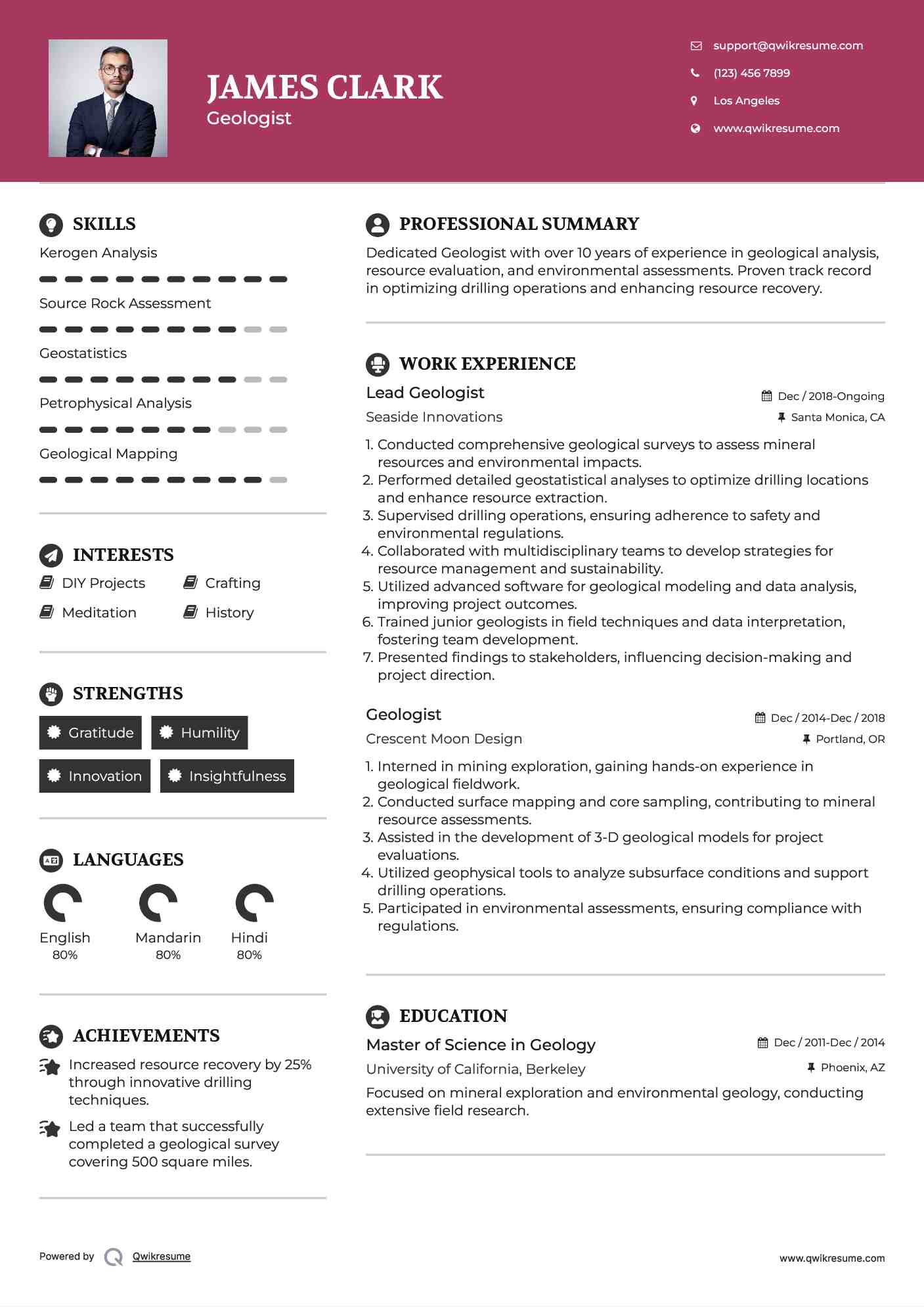 10+ Geologist Resume Samples & Templates for 2025