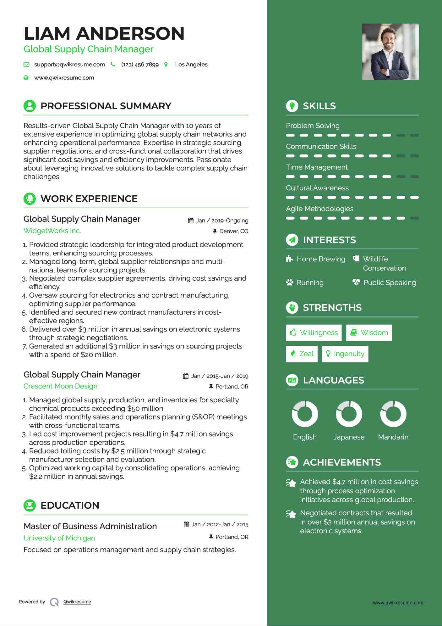 Supply Chain Manager Resume Skills Supply Chain Manager Resume 