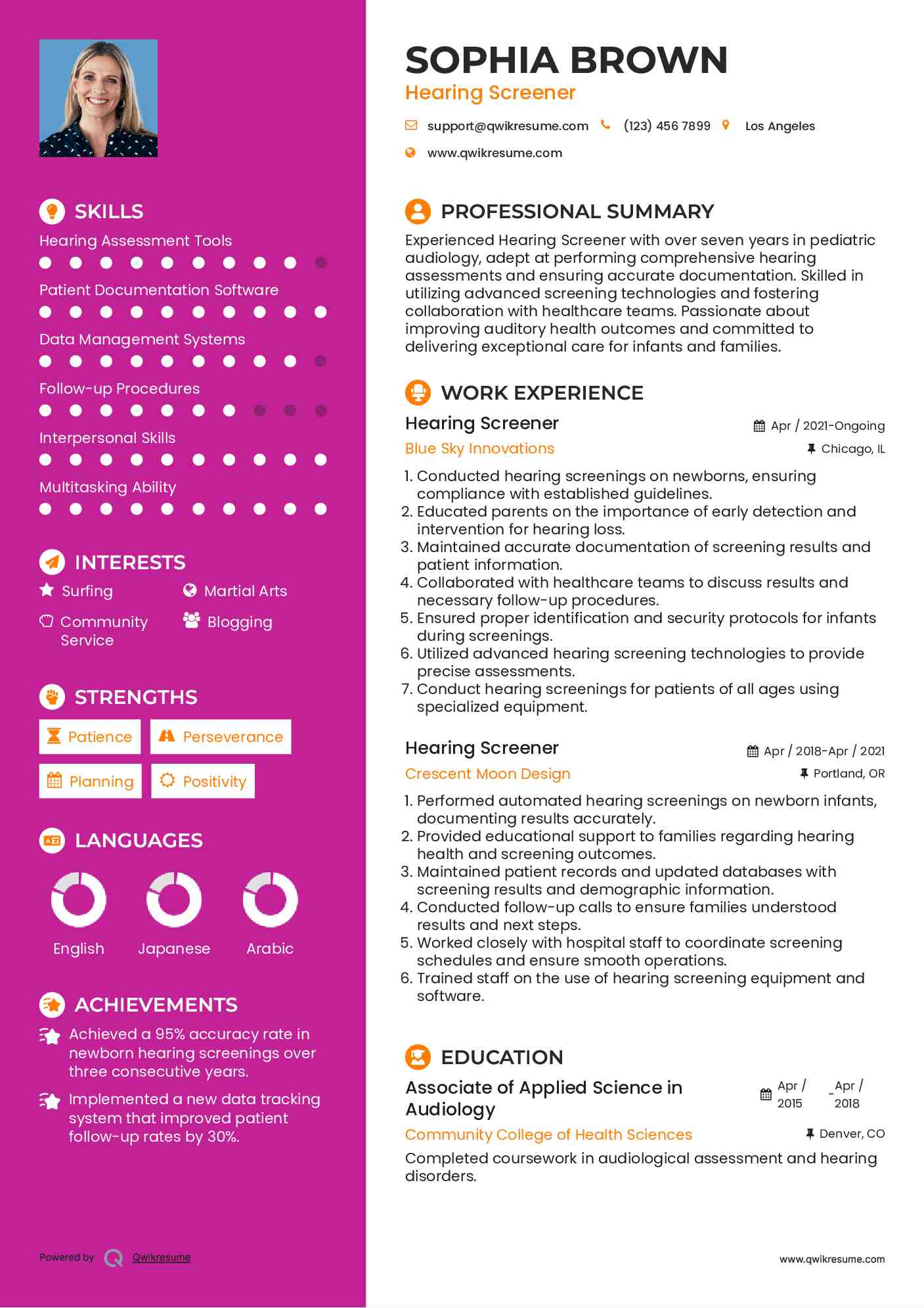 10+ Hearing Screener Resume Samples & Templates for 2025