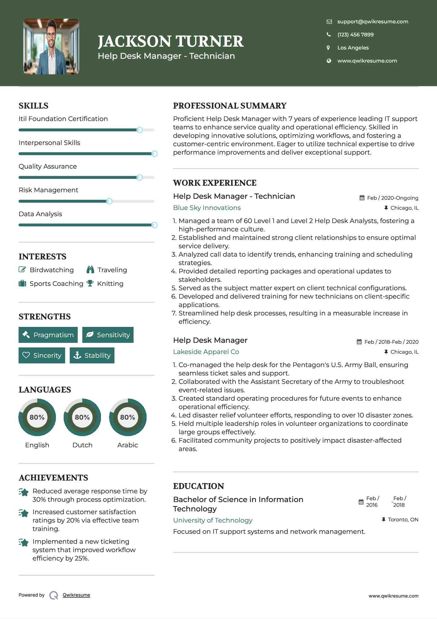 Help Desk Manager Resume Samples QwikResume