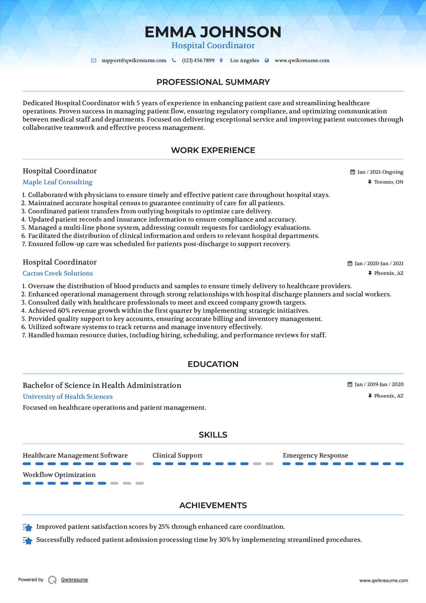 Hospital Coordinator Resume Samples QwikResume hospital-coordinator-resume-samples-qwikresume
