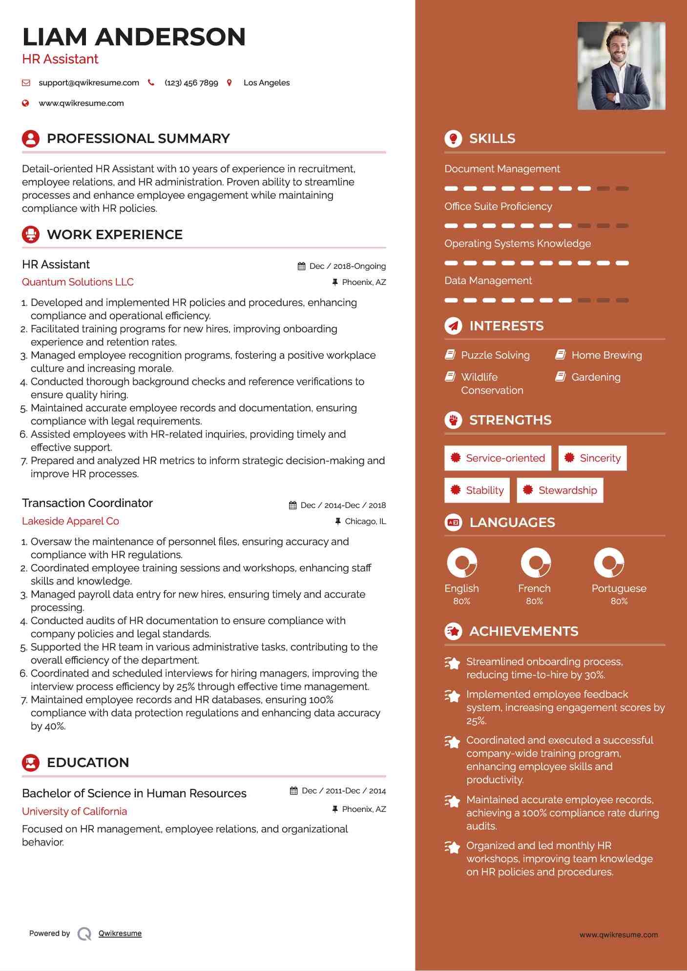 Hr Resume Templates Word PDF Template