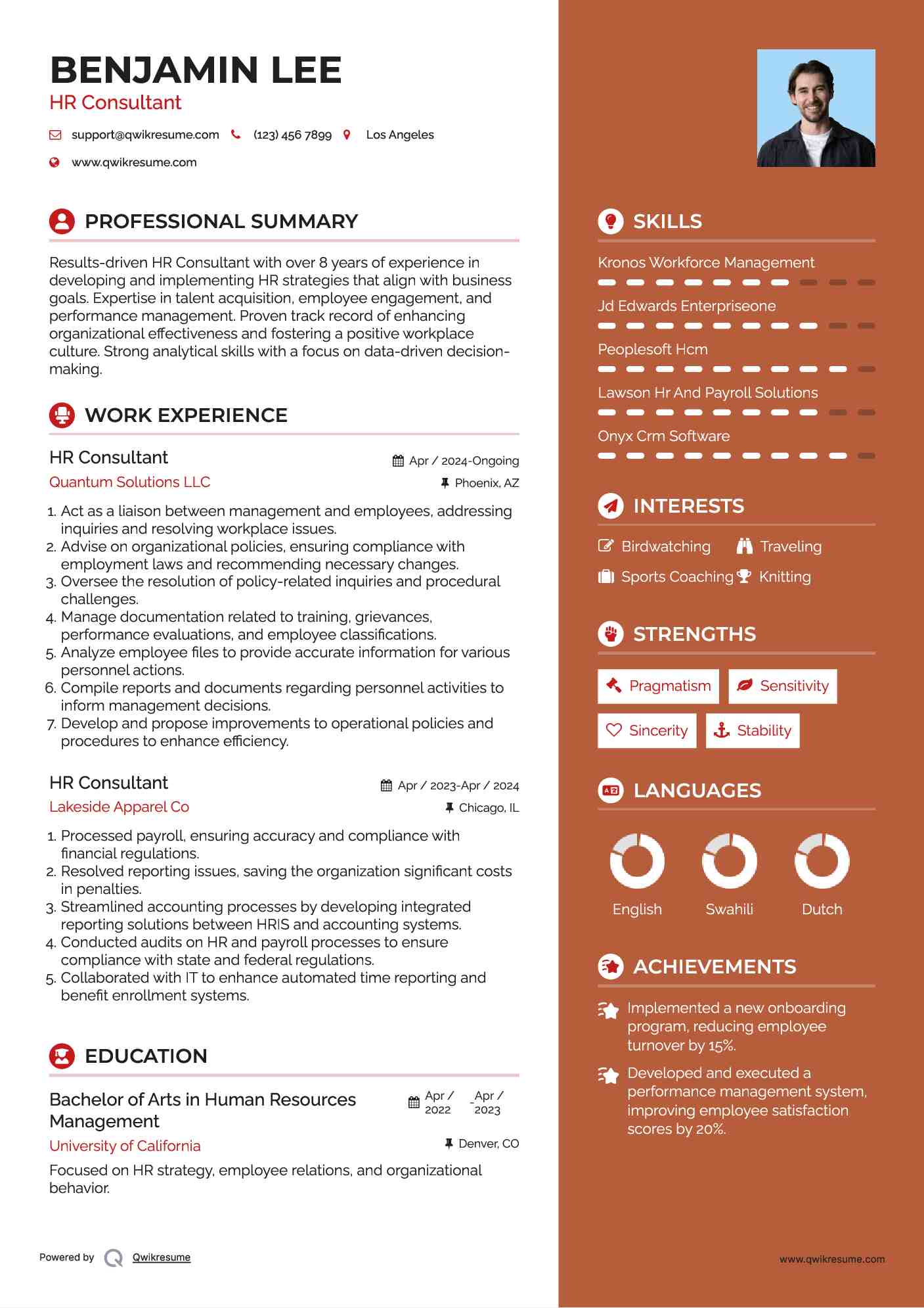 10 HR Consultant Resume Samples Templates For 2026 10 HR Consultant Resume Samples Templates For 2026