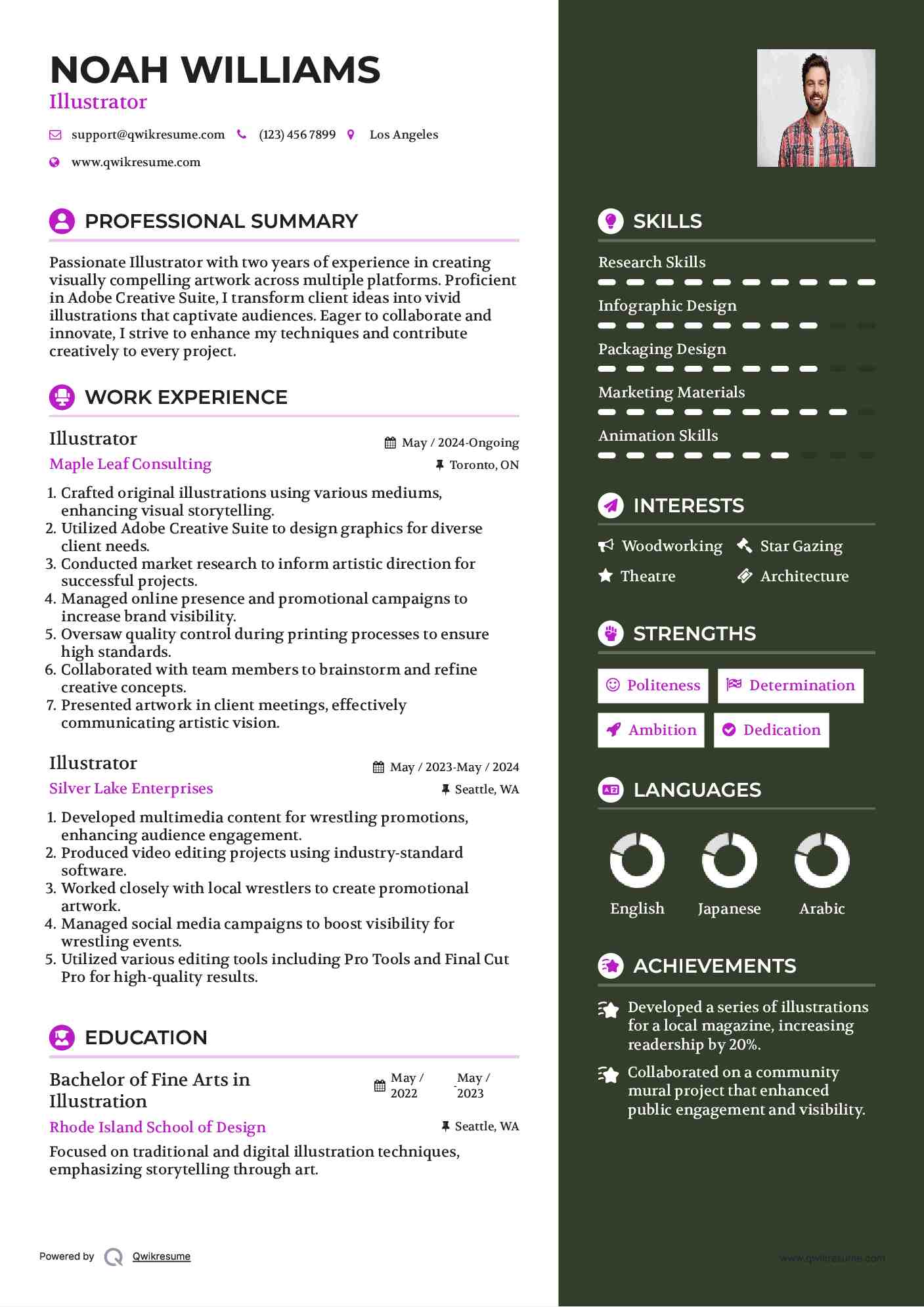 Illustrator Resume Samples QwikResume