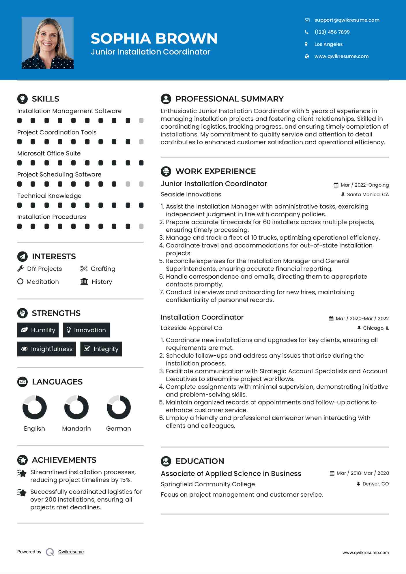 10 Installation Coordinator Resume Samples And Templates For 2025