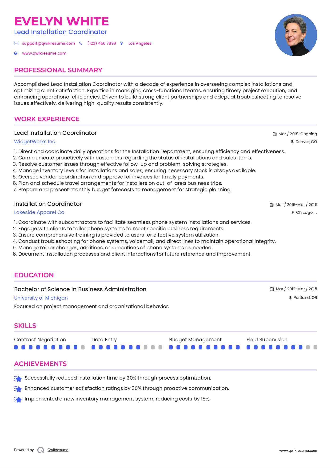 10 Installation Coordinator Resume Samples And Templates For 2025 