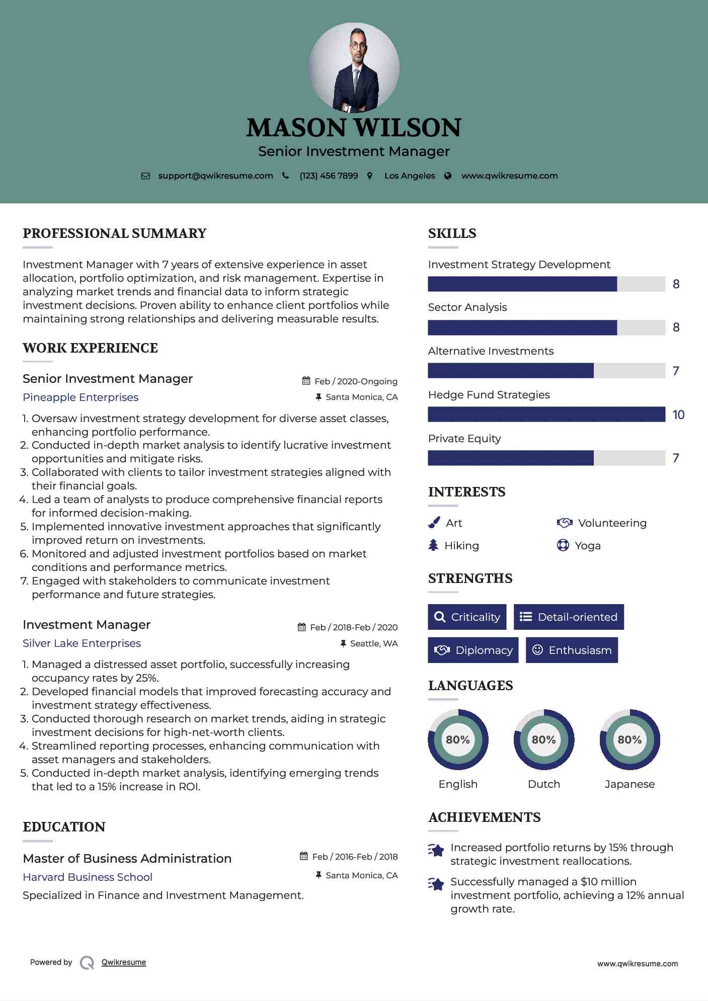 Investment Manager Resume Samples QwikResume Investment Manager Resume Samples QwikResume