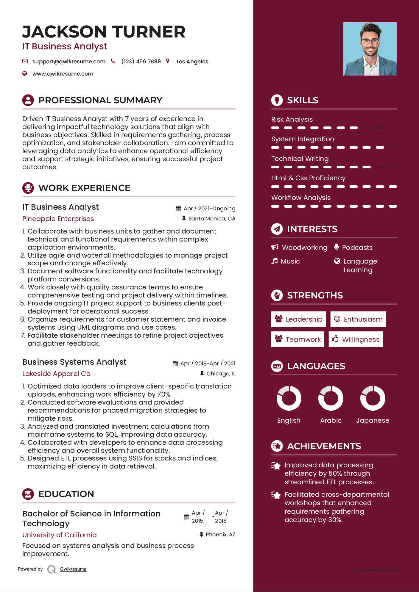 10 IT Business Analyst Resume Samples Templates For 2025 10 IT Business Analyst Resume Samples Templates For 2025