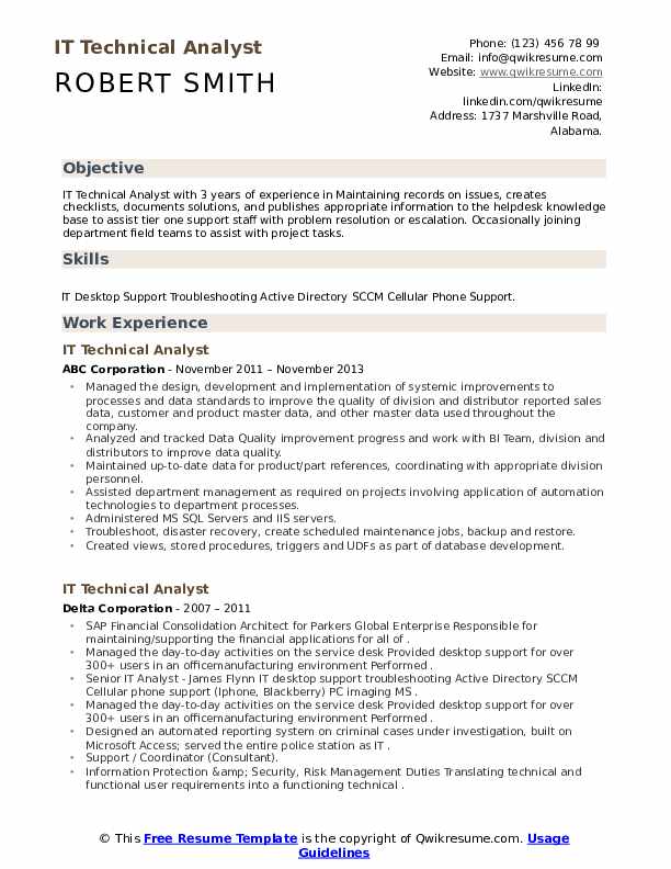 IT Technical Analyst Resume Samples QwikResume it-technical-analyst-resume-samples-qwikresume