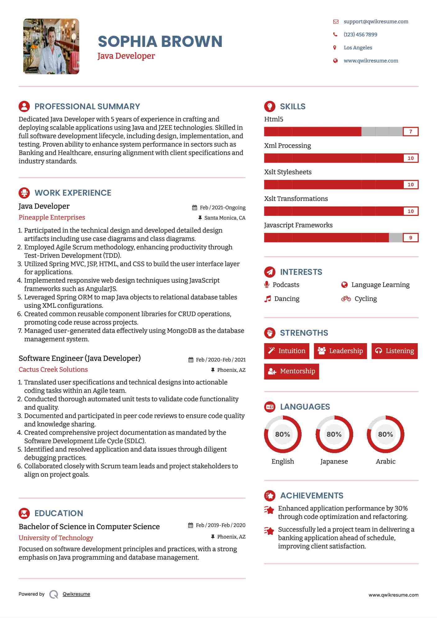 10+ Java Developer Resume Samples & Templates for 2025