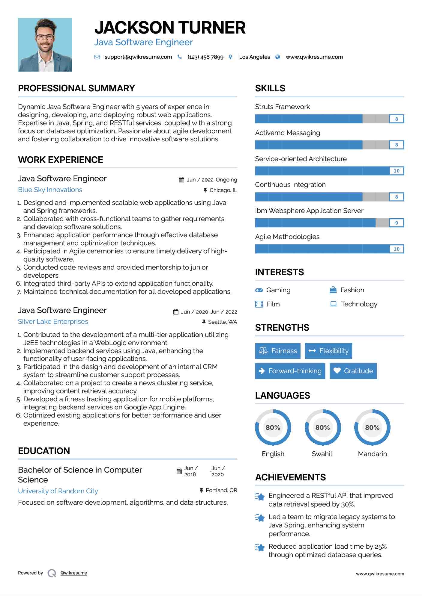 10+ Java Software Engineer Resume Samples & Templates for 2025
