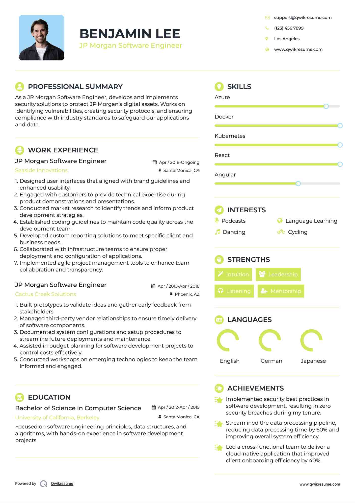 10+ JP Morgan Software Engineer Resume Samples & Templates for 2025