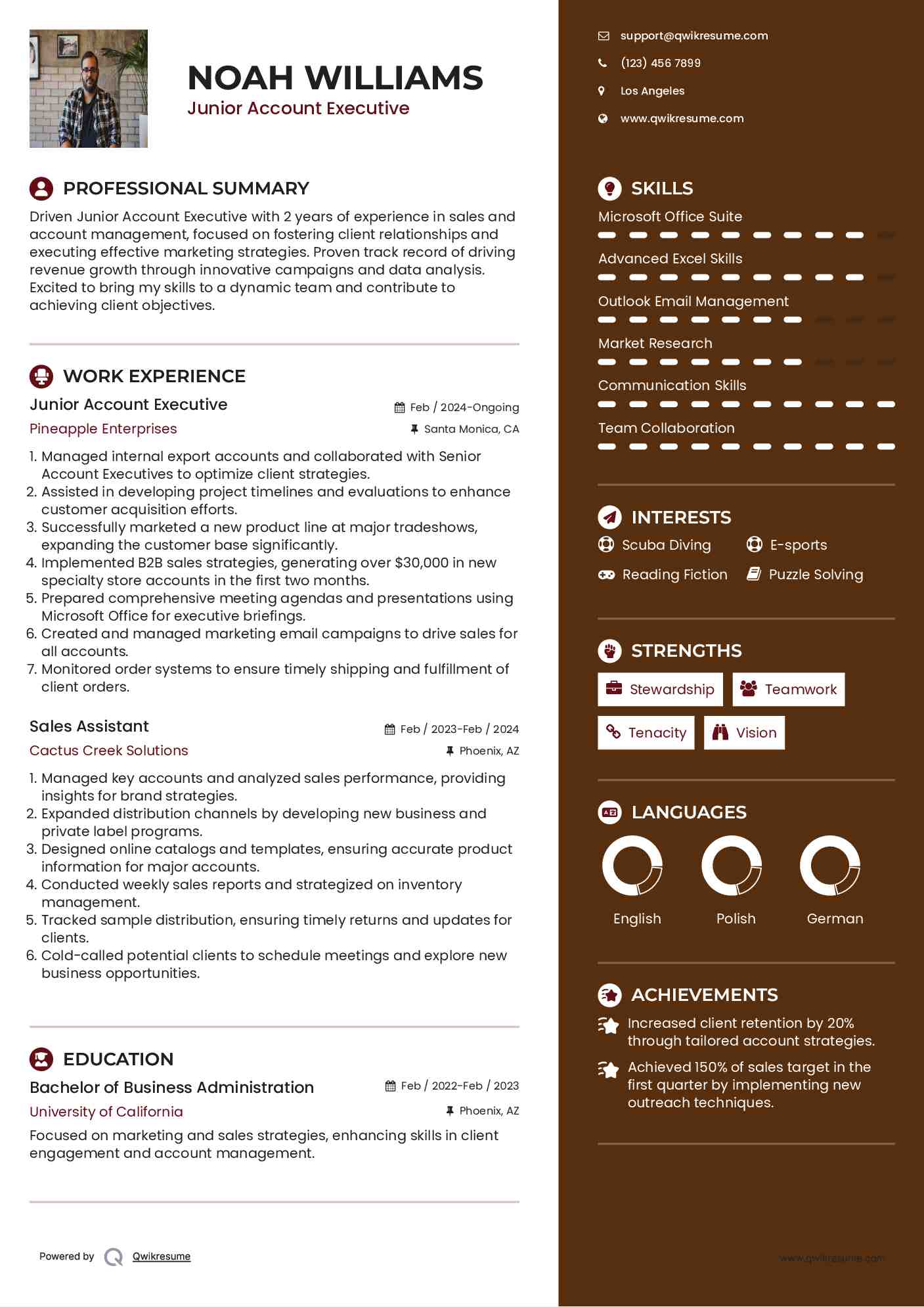 Junior Account Executive Resume Samples QwikResume