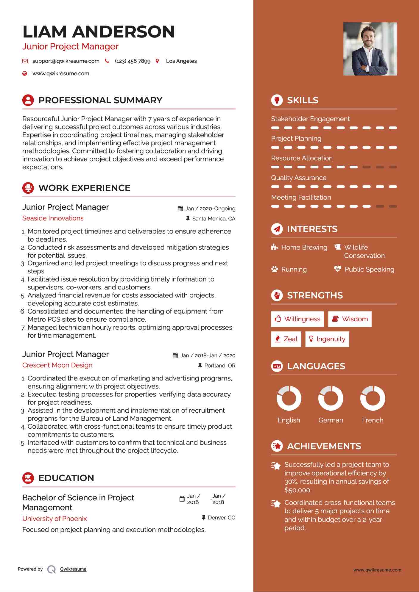 Junior Project Manager Resume Example For 2023 Resume Worded Images 