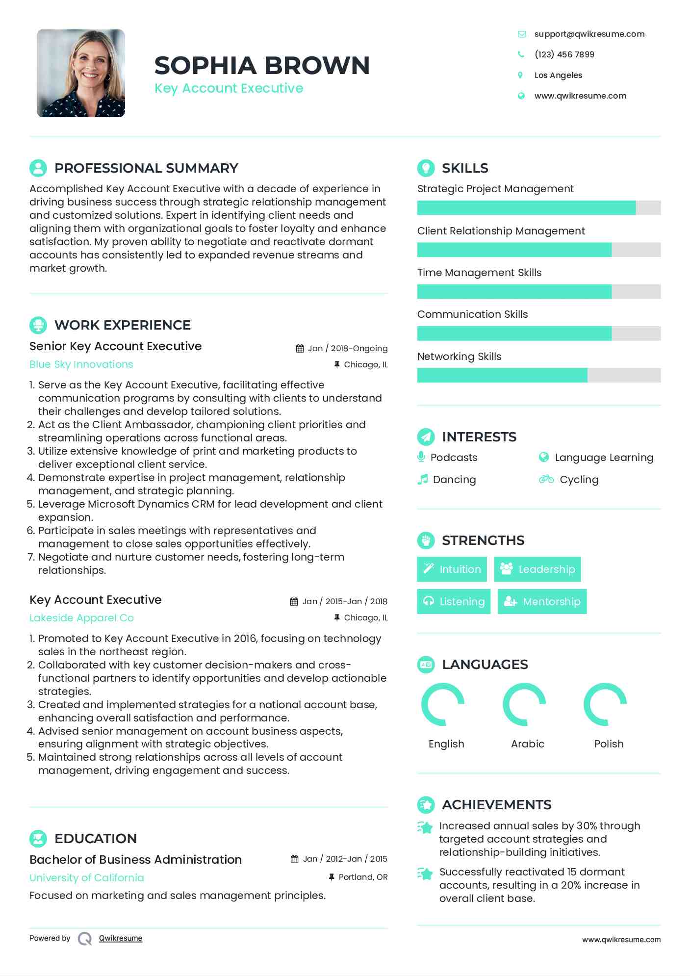 Key Account Executive Resume Samples QwikResume