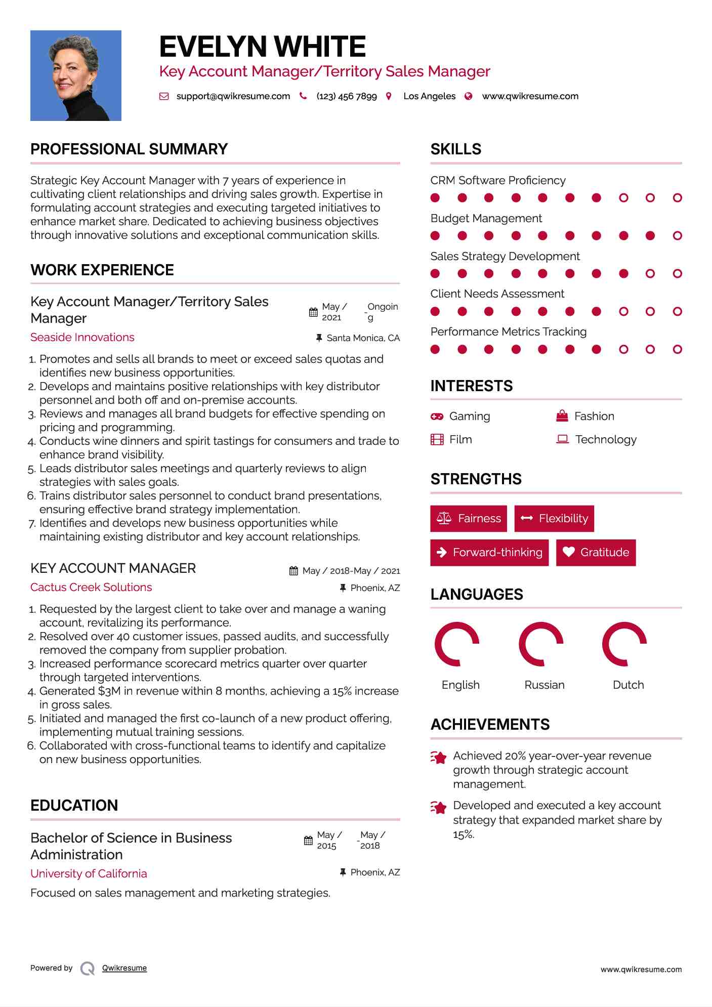 Key Account Manager Resume Samples QwikResume