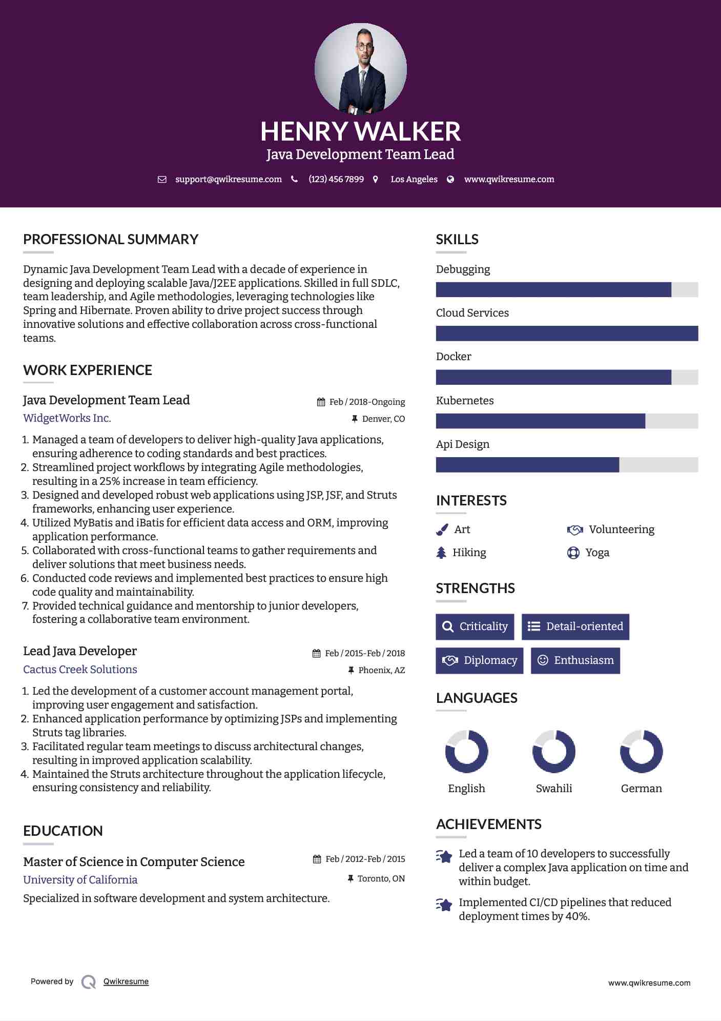 Resume Sample Java Developer Java Developer Qwikresume Resumes 