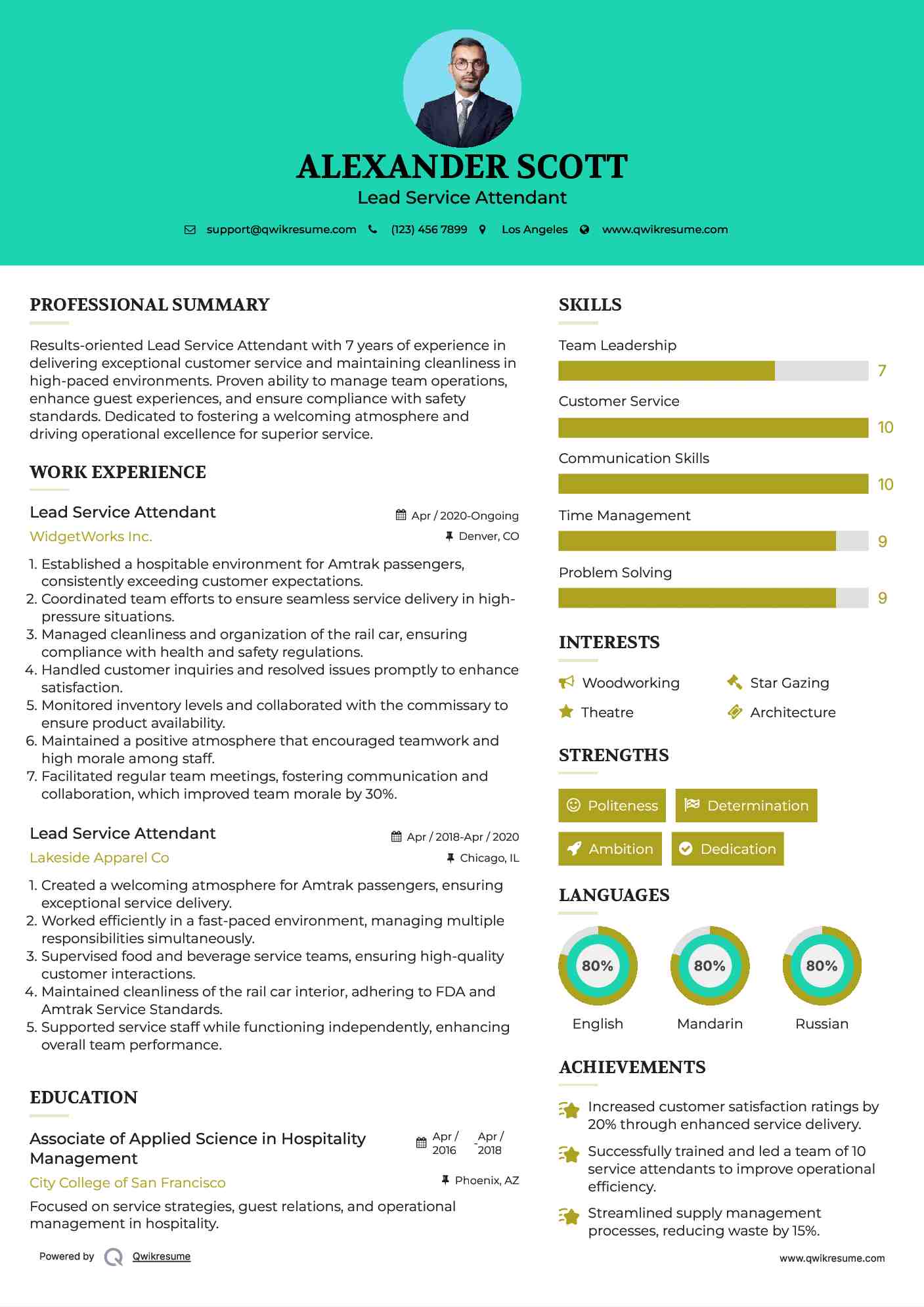 Lead Service Attendant Resume Samples QwikResume lead-service-attendant-resume-samples-qwikresume