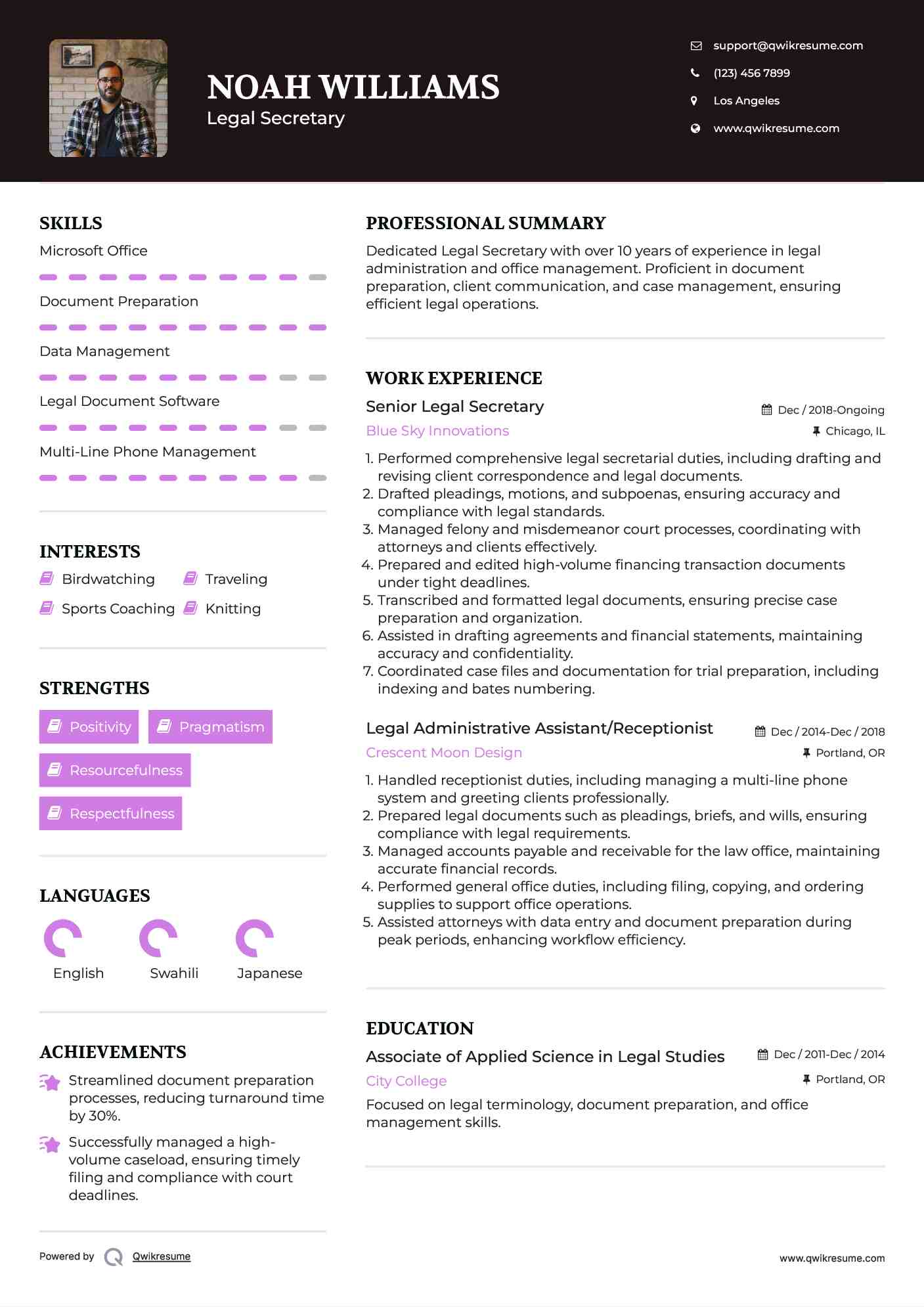 Resume Objective Secretary
