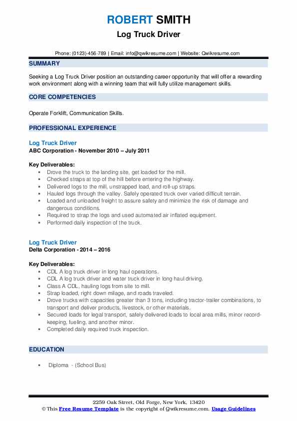 Log Truck Driver Resume Samples QwikResume log-truck-driver-resume-samples-qwikresume