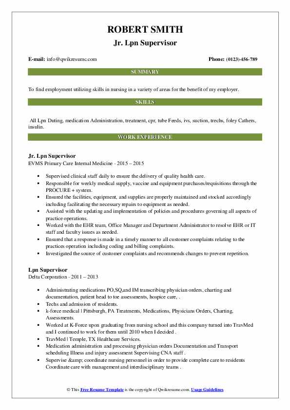 Lpn Resume Objective Examples