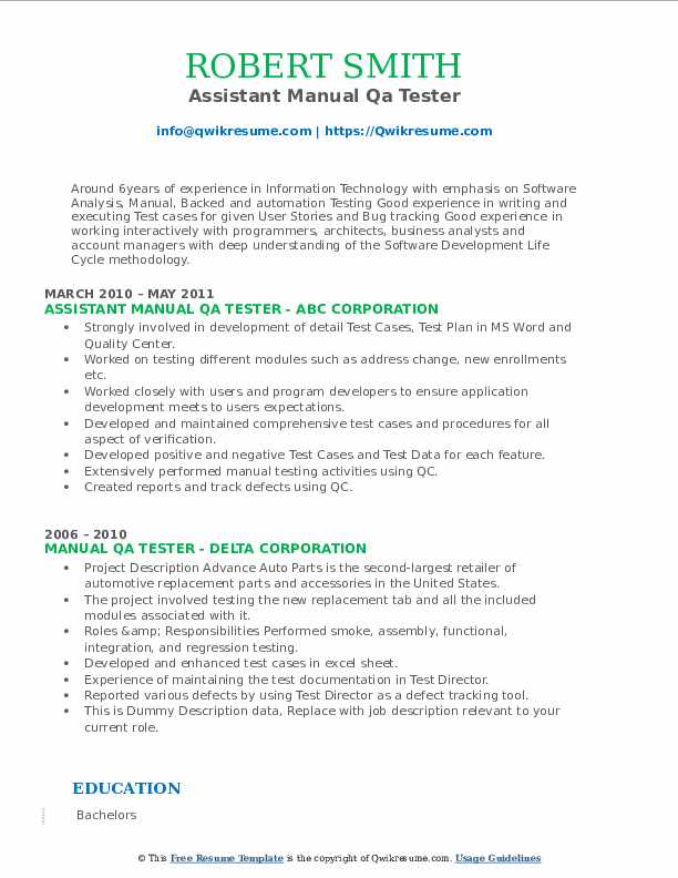 Manual QA Tester Resume Samples | QwikResume Manual QA Tester Resume Samples | QwikResume