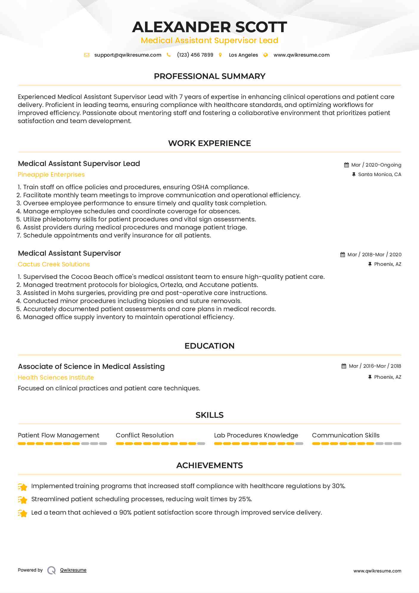 Medical Assistant Supervisor Resume Samples QwikResume medical-assistant-supervisor-resume-samples-qwikresume