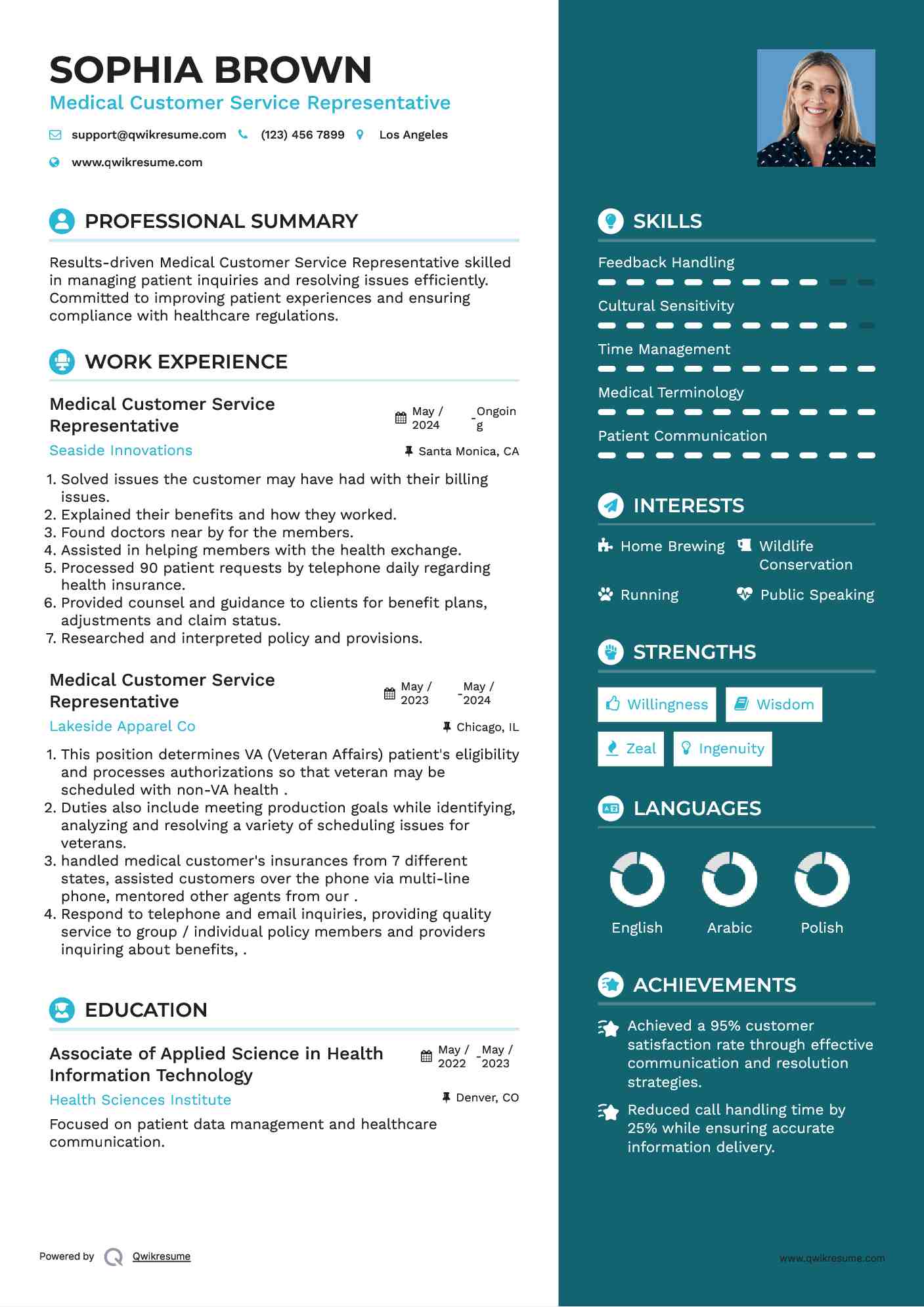 Sample Resume For Health Insurance Customer Service Rep Temiarianad
