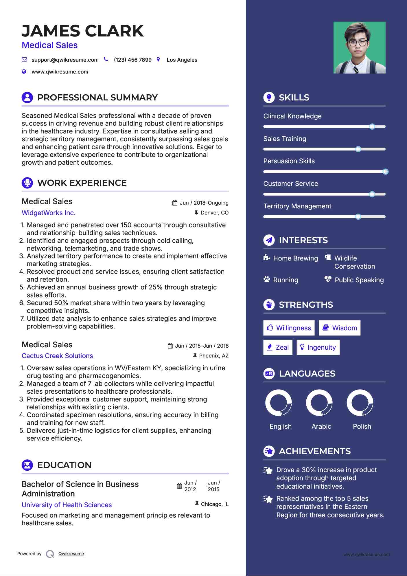 Medical Sales Resume Samples QwikResume