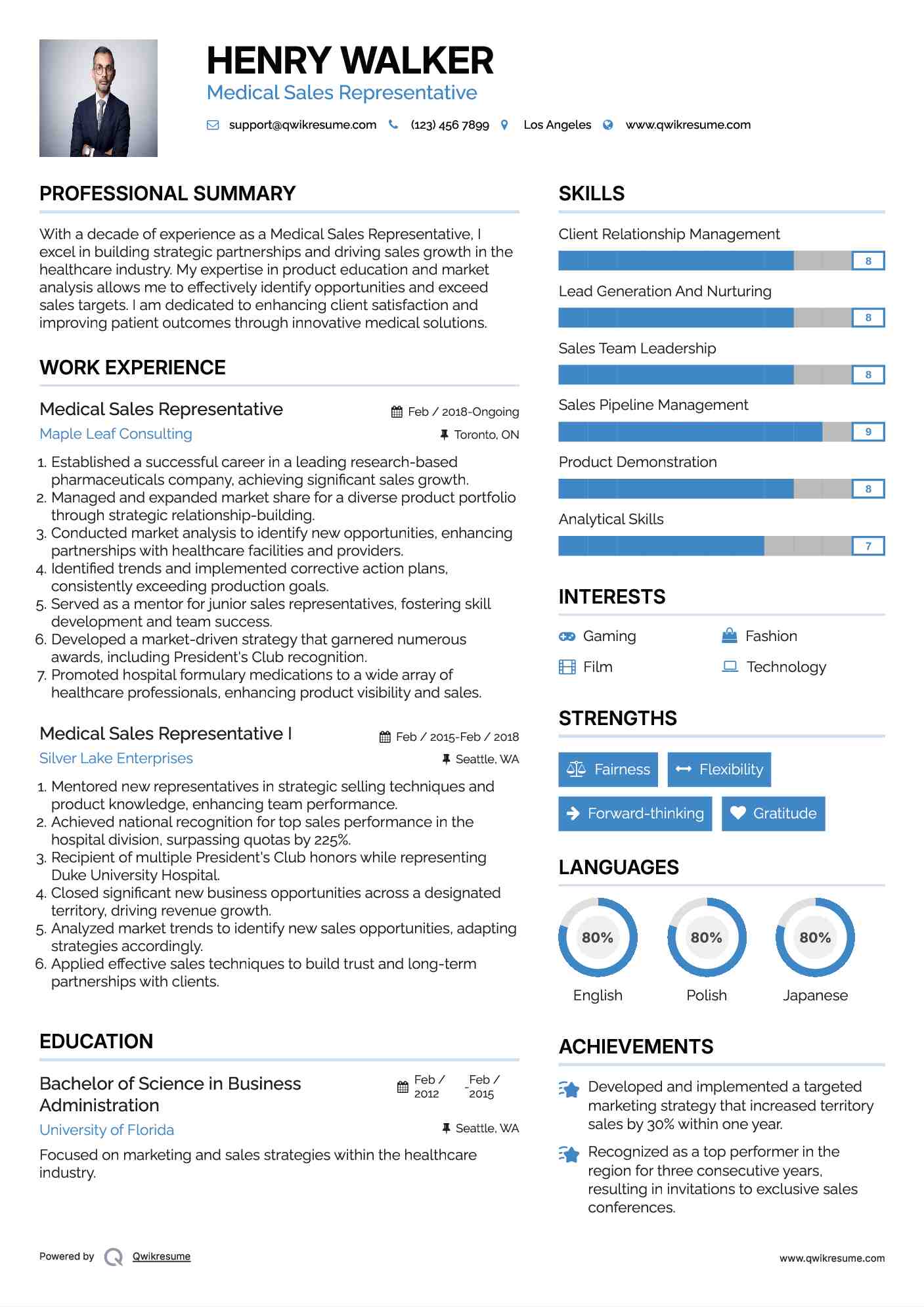Medical Representative Cv Objective August 2021