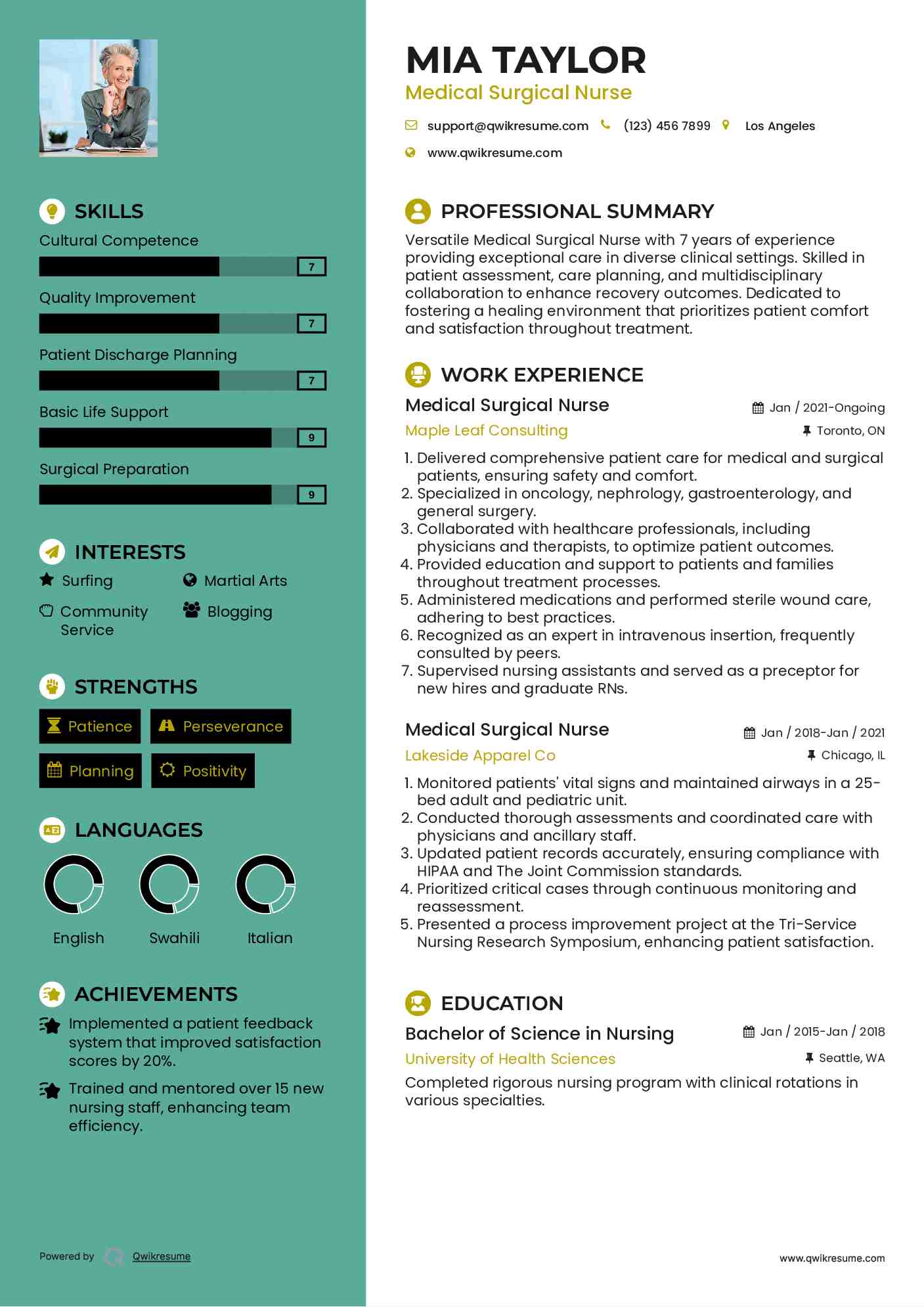 Med Surg Nurse Resume Example Template Minimo Nursing Resume Resume 