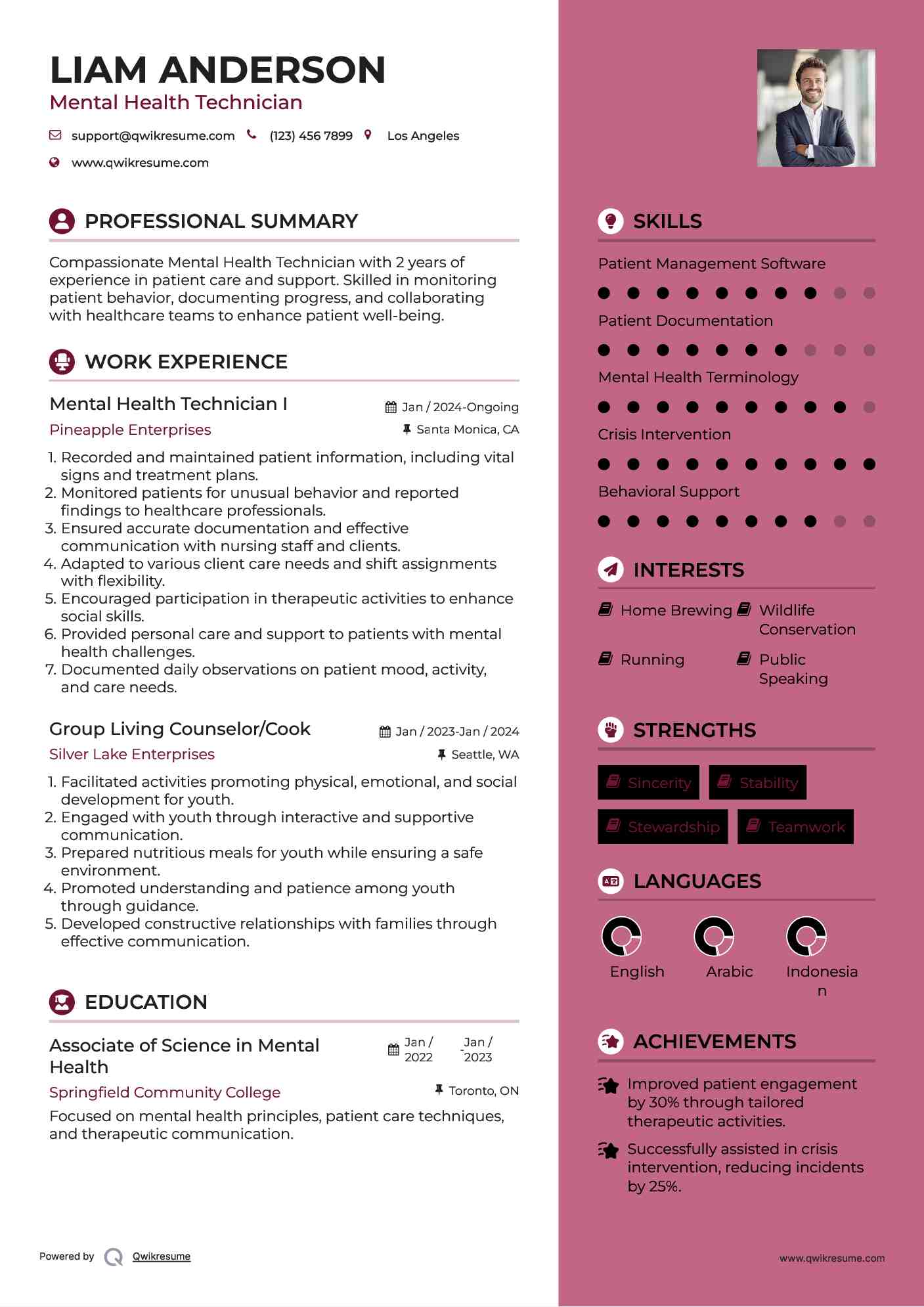 Mental Health Technician Resume Samples QwikResume