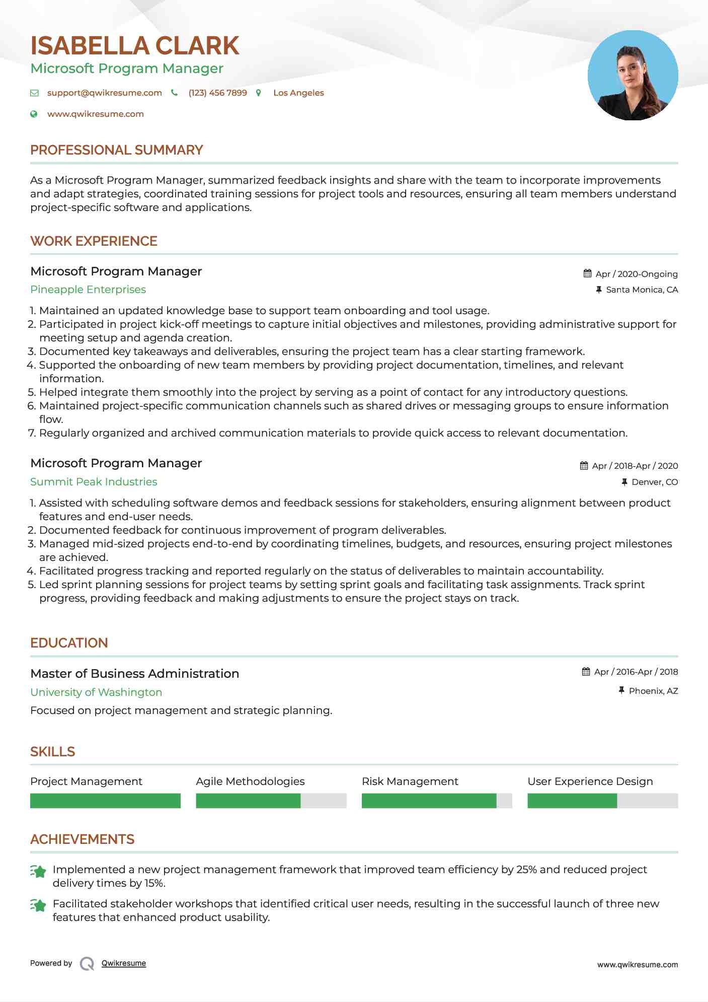 10+ Microsoft Program Manager Resume Samples & Templates for 2025